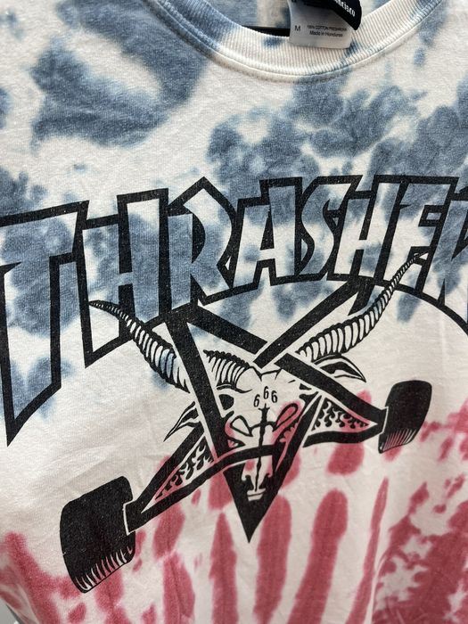 Vintage Thrasher Skateboard Magazine USA Flag Tie Dye Tee T-shirt | Grailed
