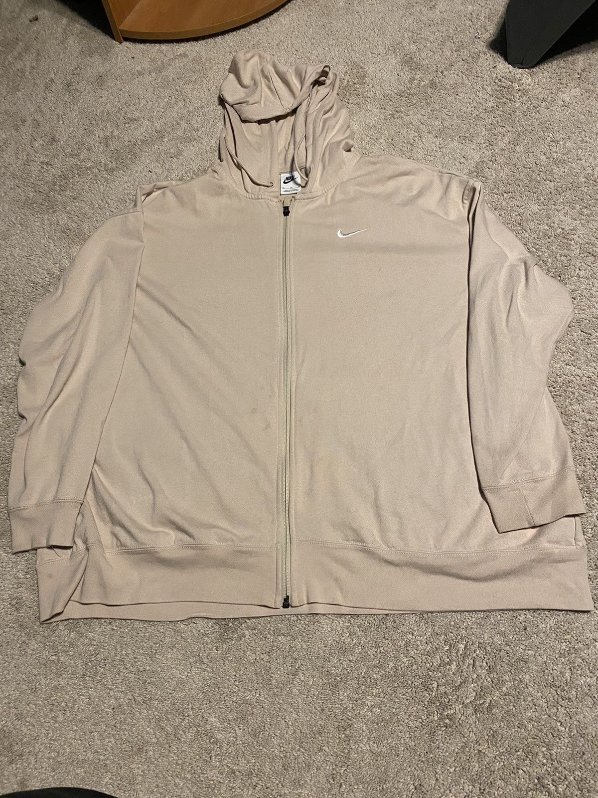 Nike × Vintage Vintage Nike Cream Zip Up Hoodie | Grailed