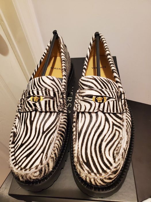 Versace Zebra Print Loafers with "MEDUSA" Head Logo | Grailed
