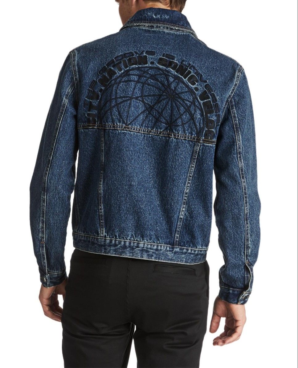 Alexander McQueen × MCQ Embroidered Stonewashed Trucker Jacket | Grailed