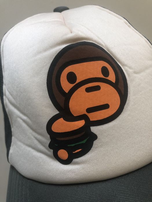 Bape Baby milo Head Burger Logo Trucket Hat | Grailed