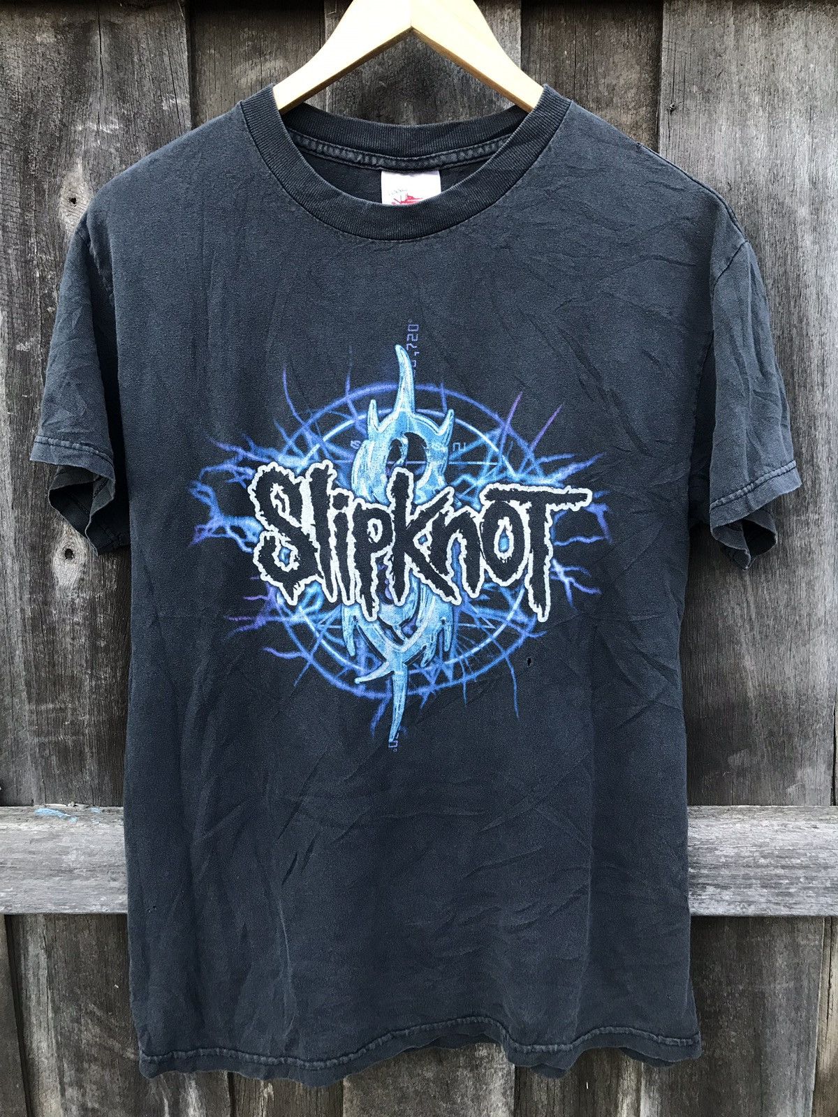 Band Tees × Slipknot Vintage Slipknot Tee Blue Lightning Logo 100% ...