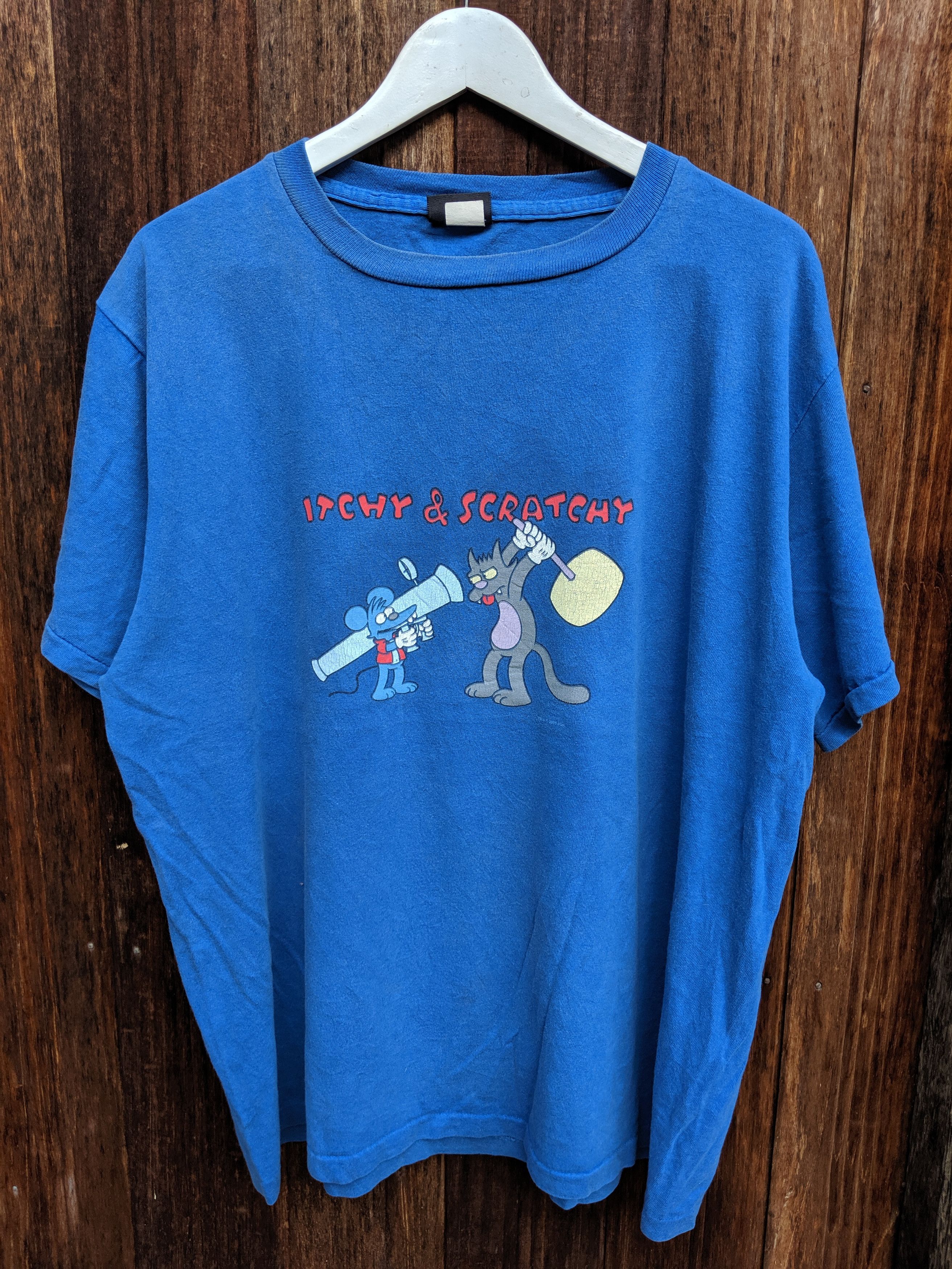 Vintage Vintage 90s Itchy & Scratchy cartoon front print made in usa ...
