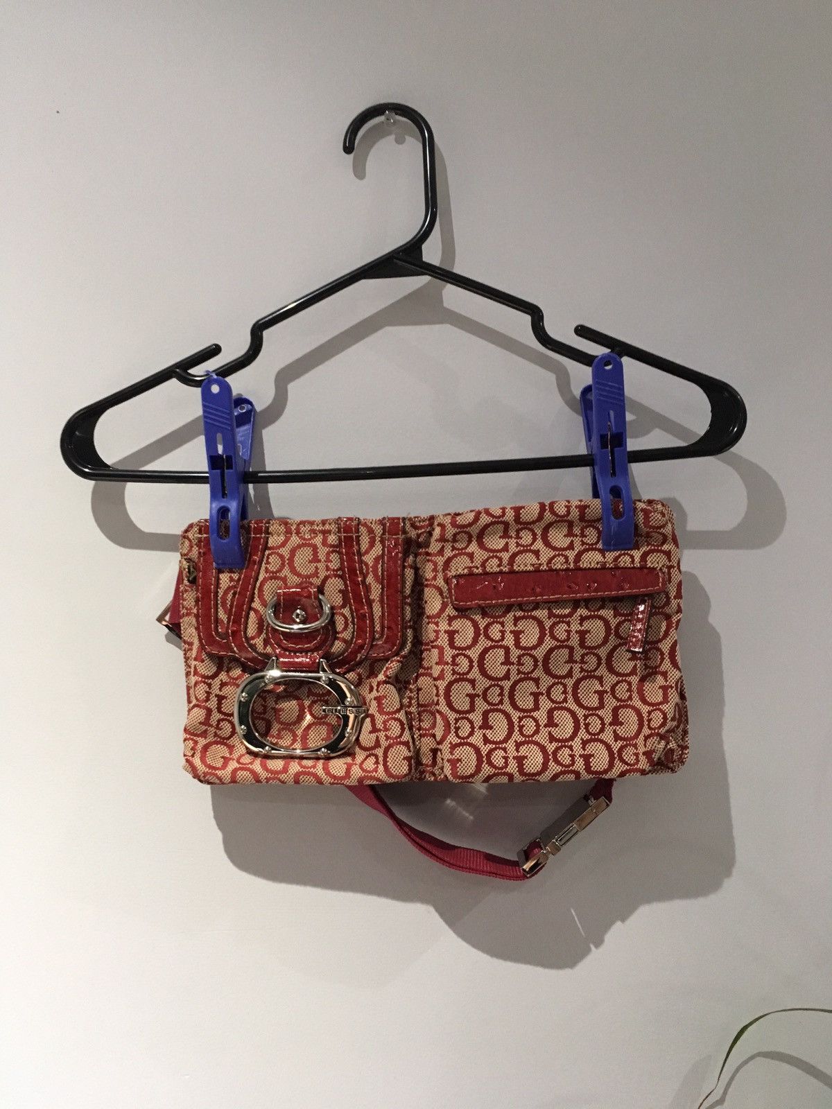 Guess guess monogram red side bag/ fanny pack | Grailed