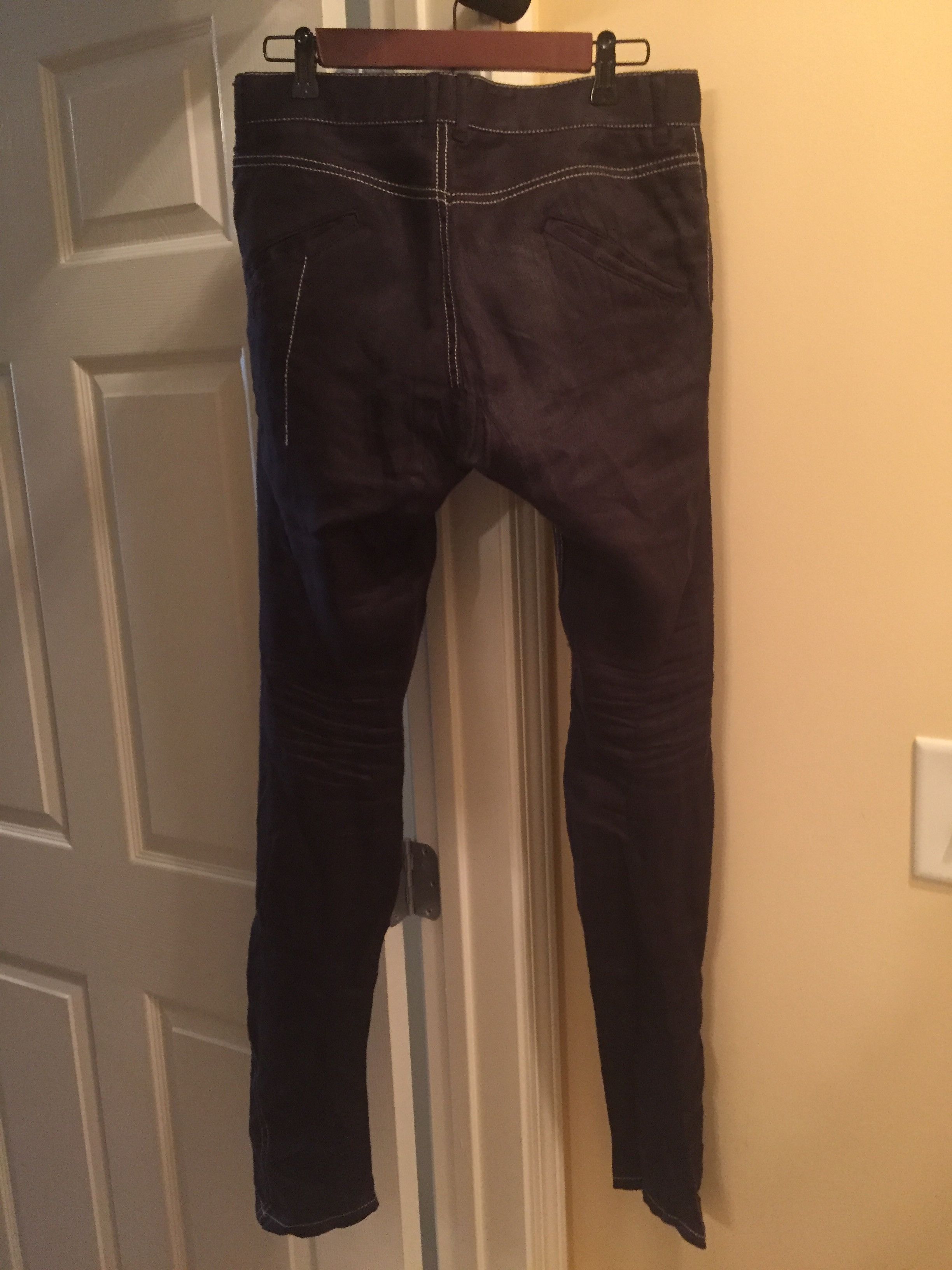 Devoa SS15 skinny fit black linen denim | Grailed