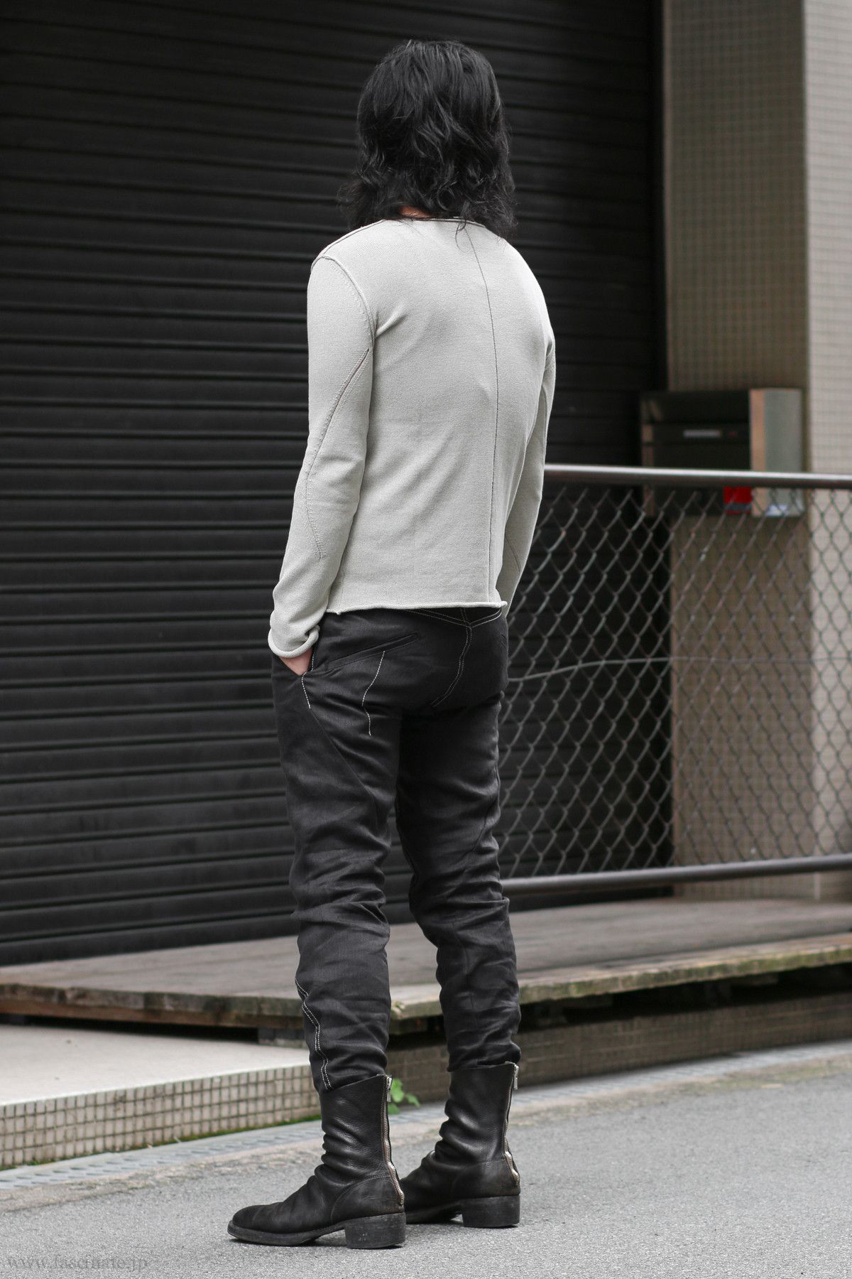 Devoa SS15 skinny fit black linen denim | Grailed