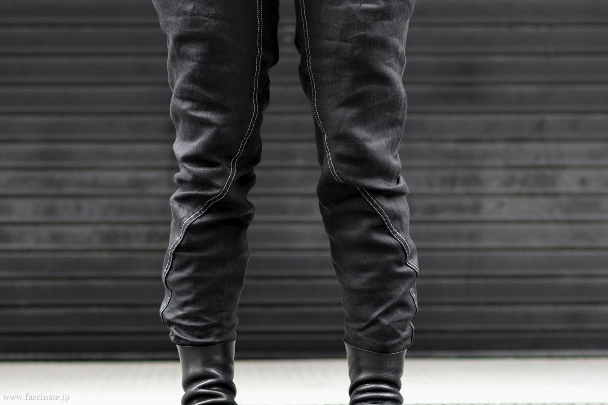 Devoa SS15 skinny fit black linen denim | Grailed
