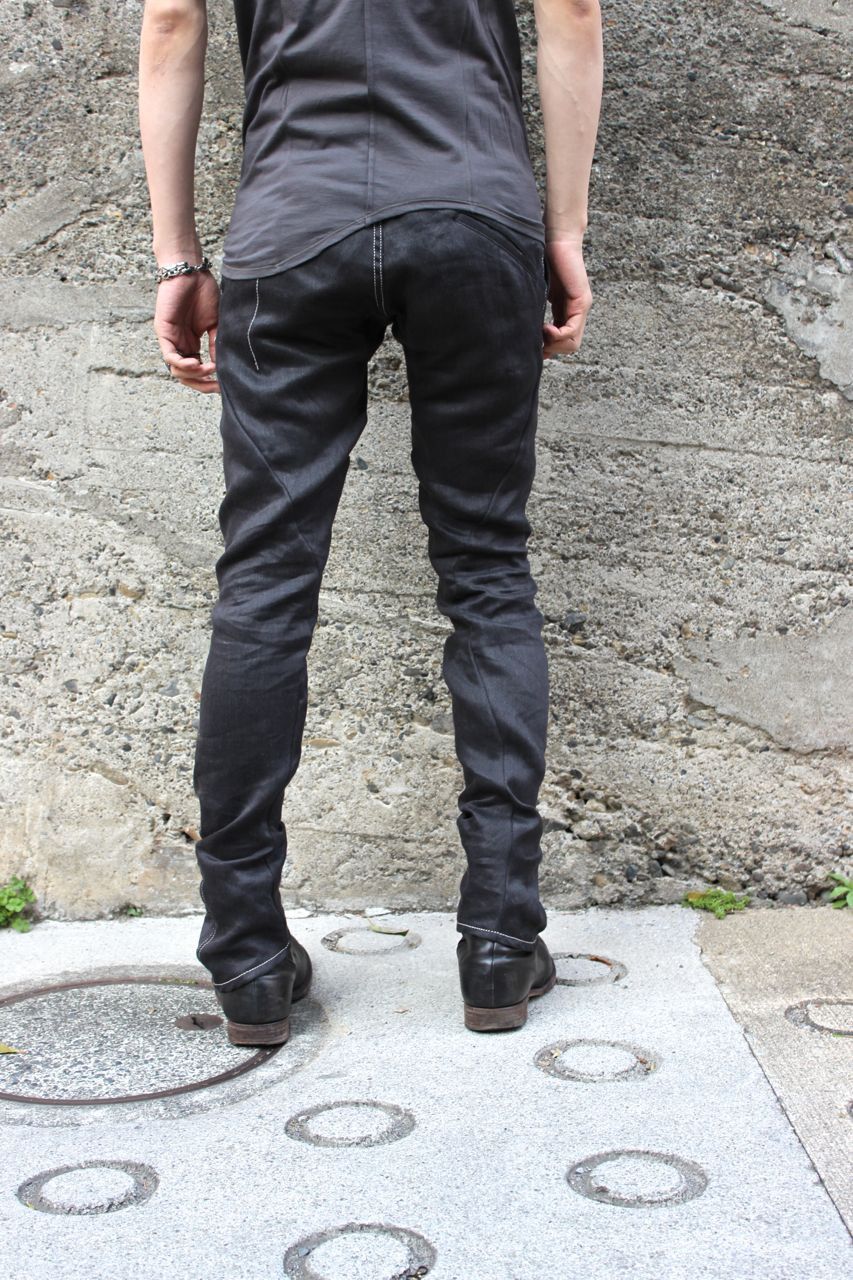 Devoa SS15 skinny fit black linen denim | Grailed