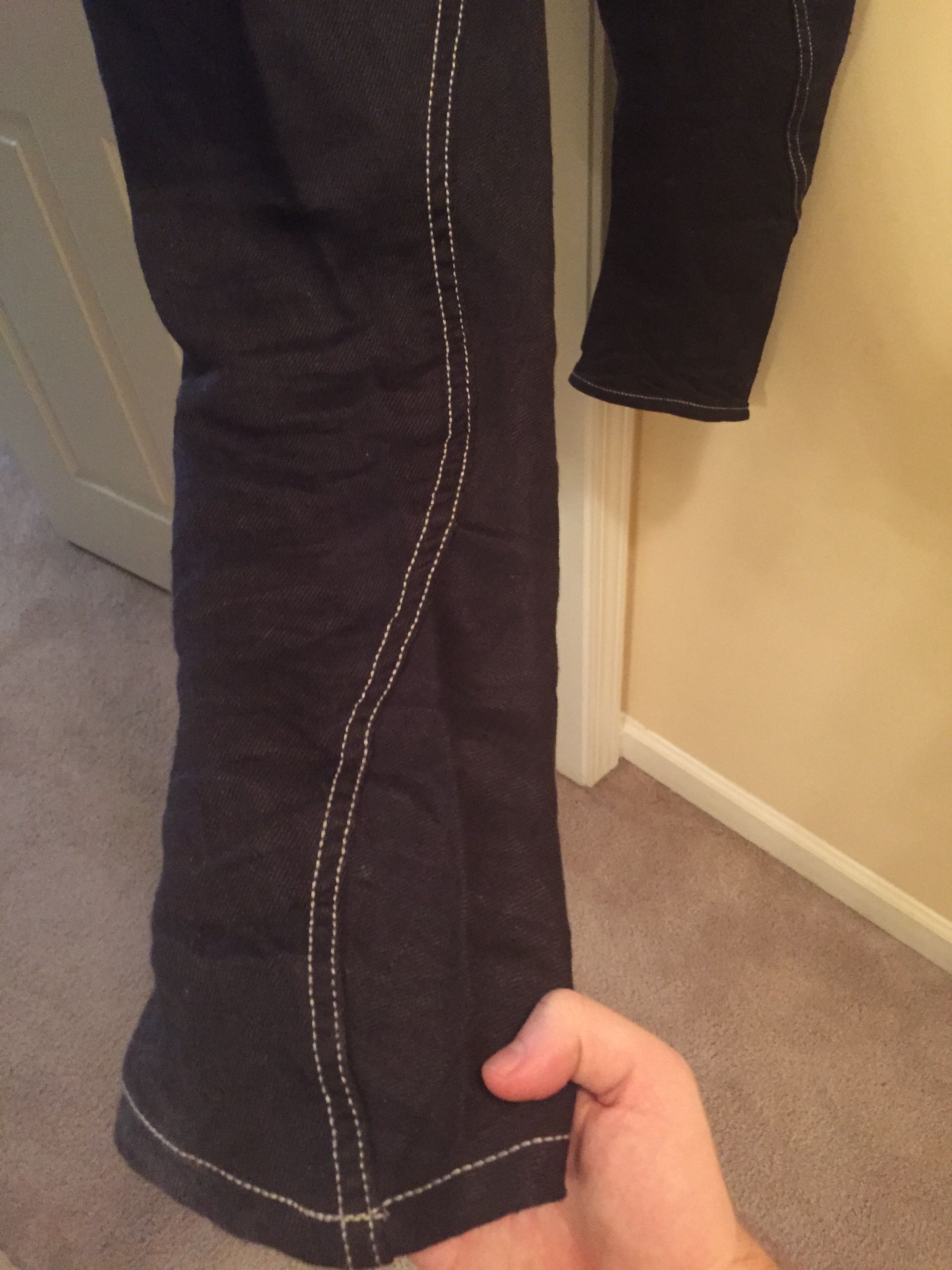 Devoa SS15 skinny fit black linen denim | Grailed