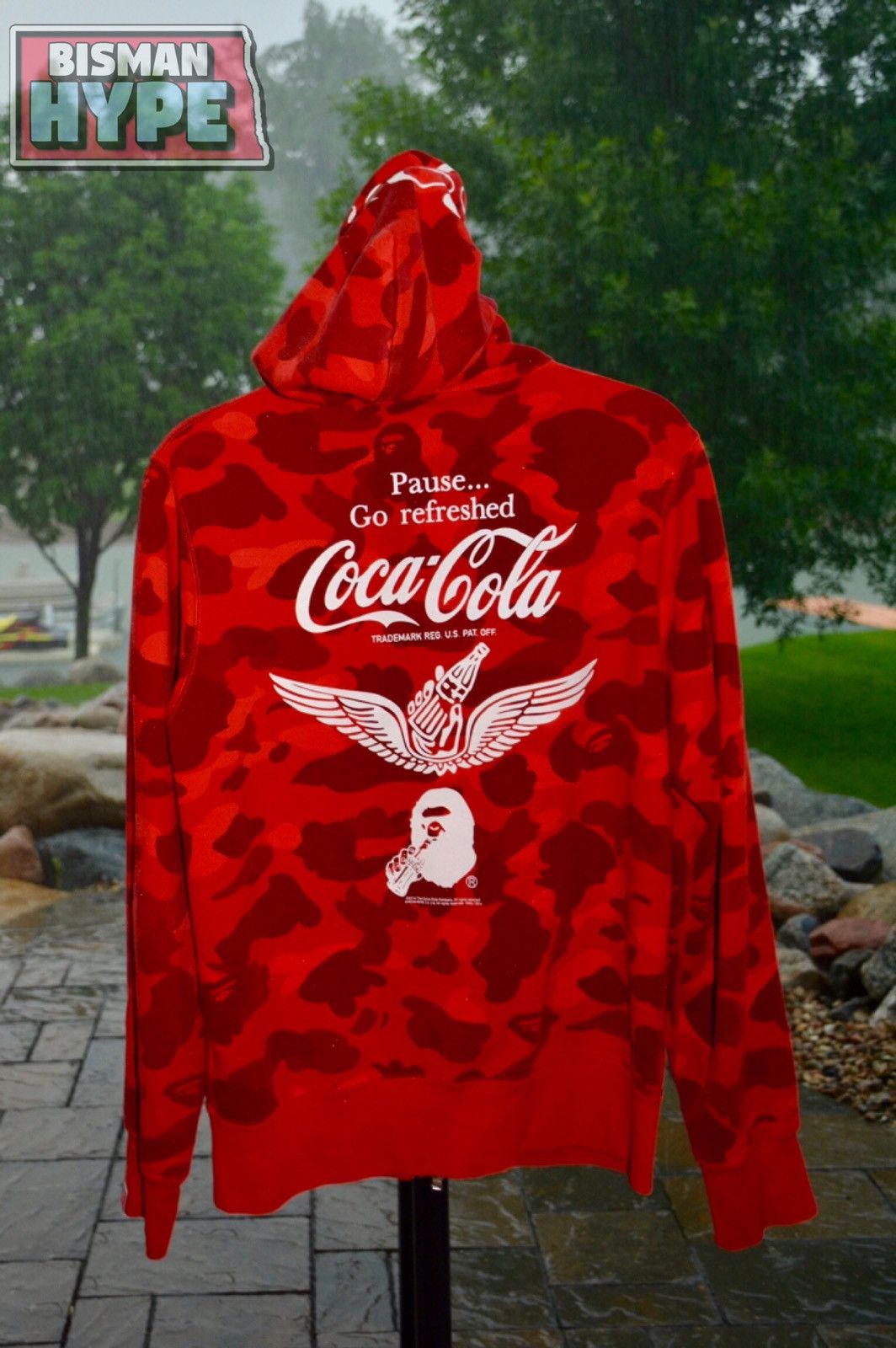 Bape Red Camo Bape X Coca Cola Hoodie | Grailed
