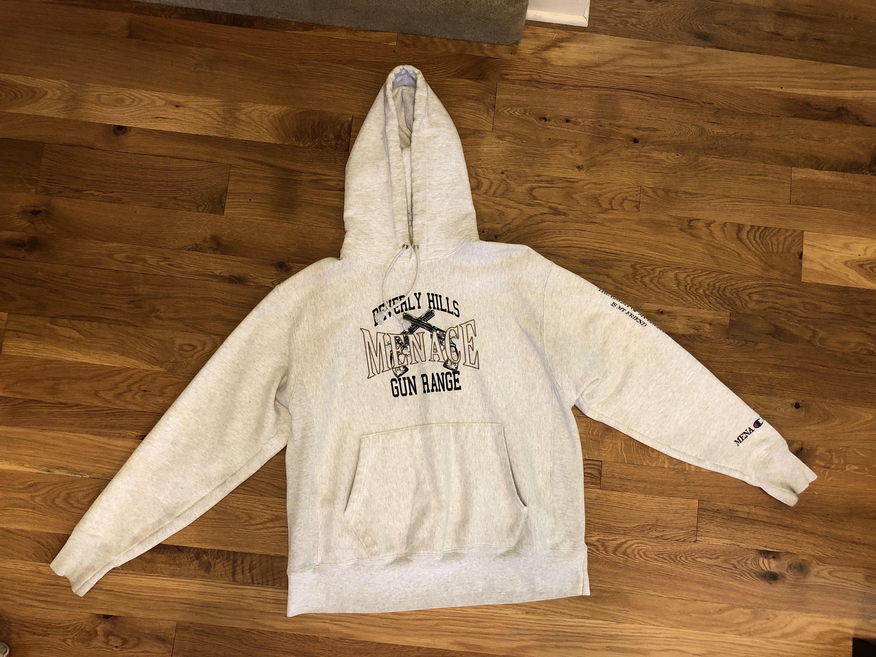 Menace Menace Beverly Hills Gun Range x Champion Reverse Weave | Grailed