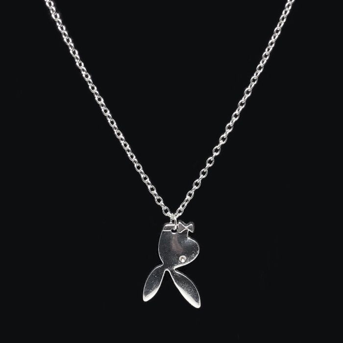 Chain Silver Top Down Bunny Pendant Necklace | Grailed