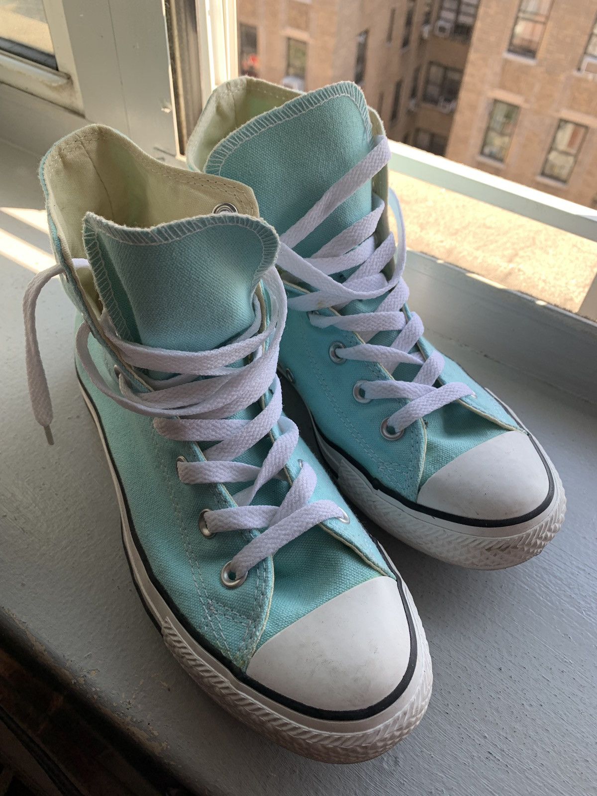 Converse Light blue/mint converse high tops | Grailed