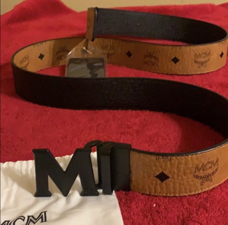 MCM Gold Reversible Mcm Belt | Grailed