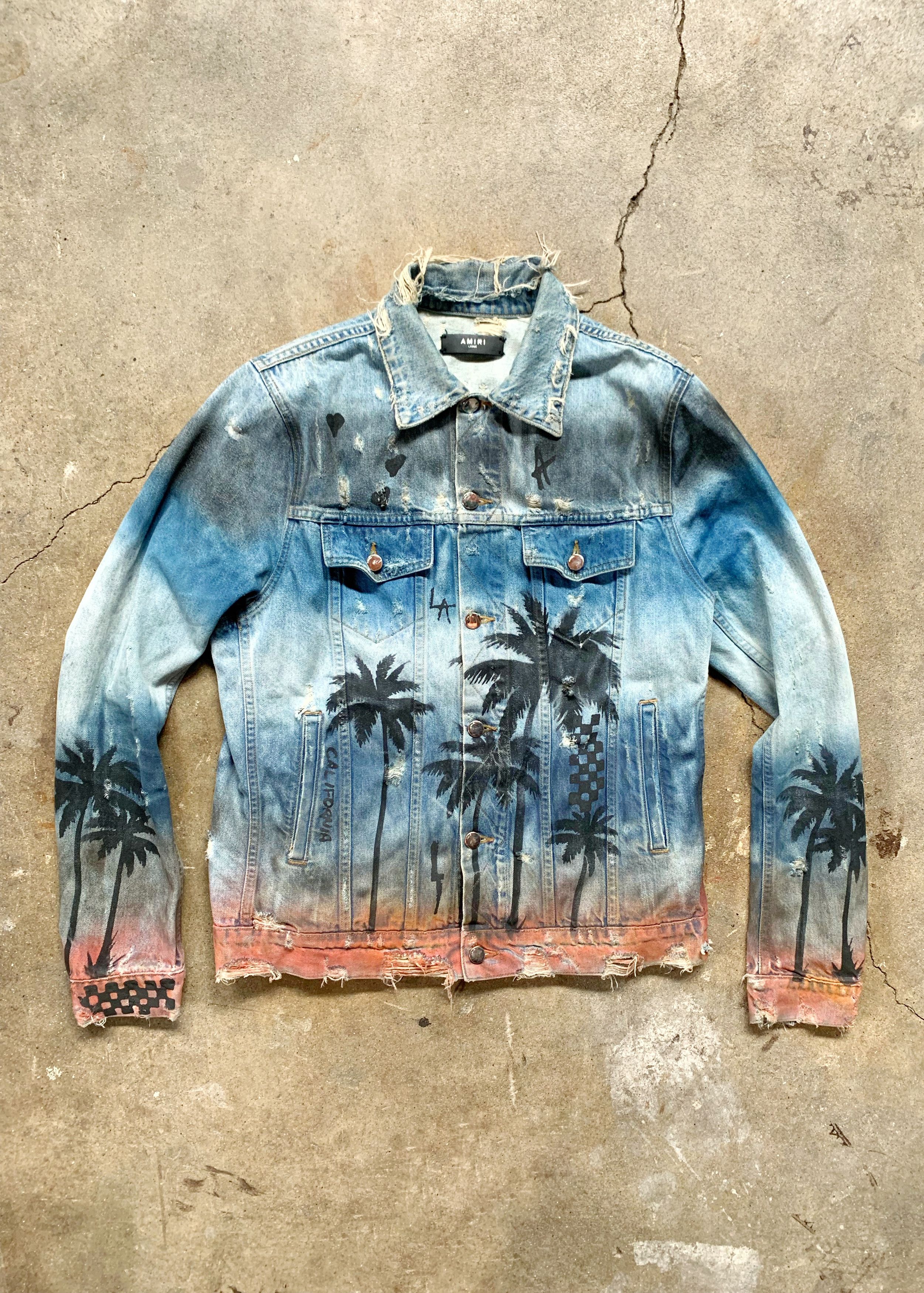 Amiri Palm Tree Denim jacket | Grailed