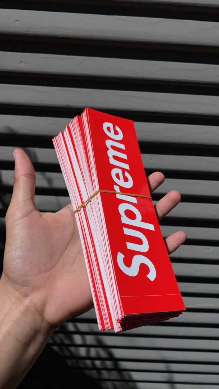 Supreme Supreme Red Box Logo Sticker Brick (100) | Grailed