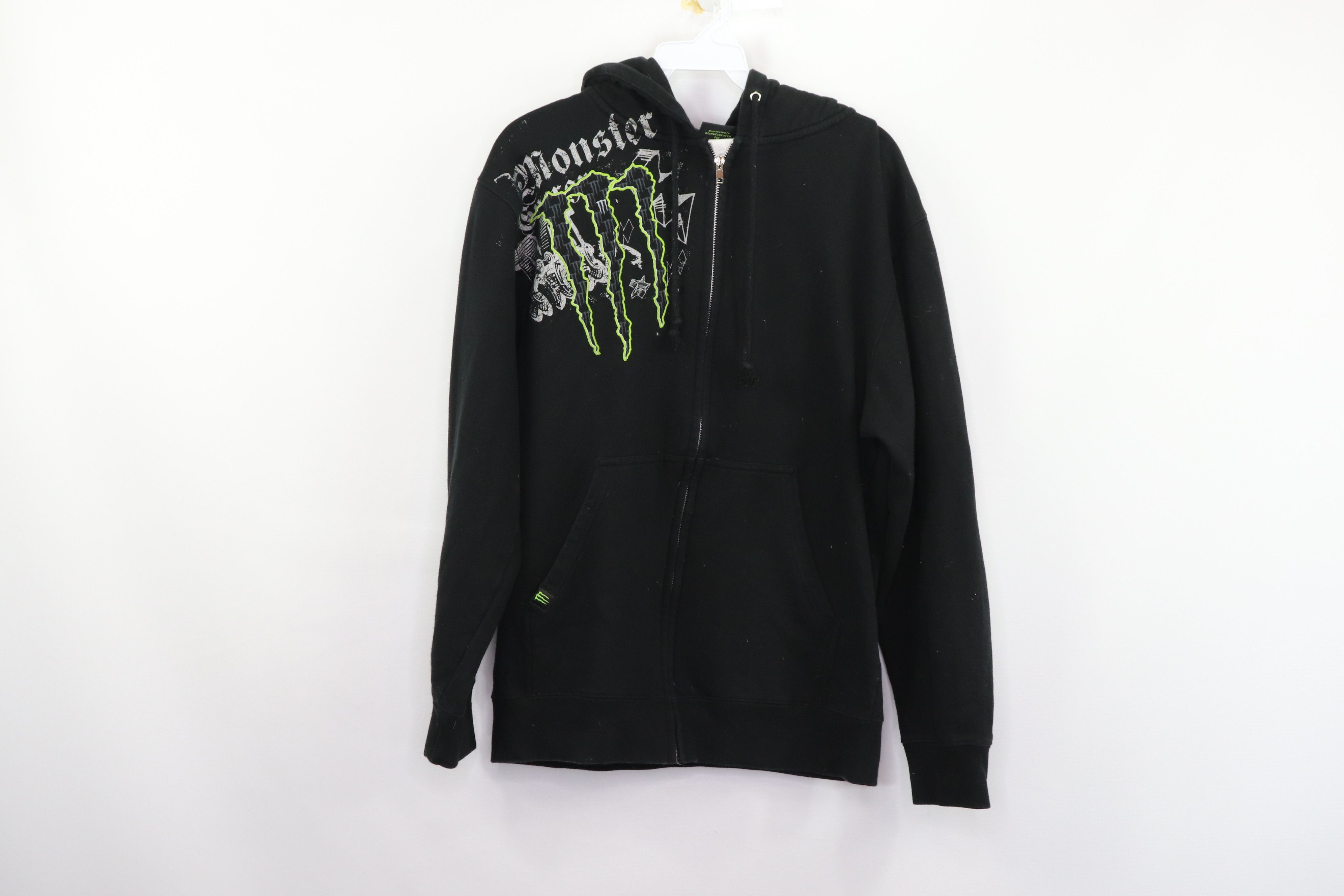 Vintage Monster Energy Mens Small Spell Out Full Zip Hoodie Hooded ...