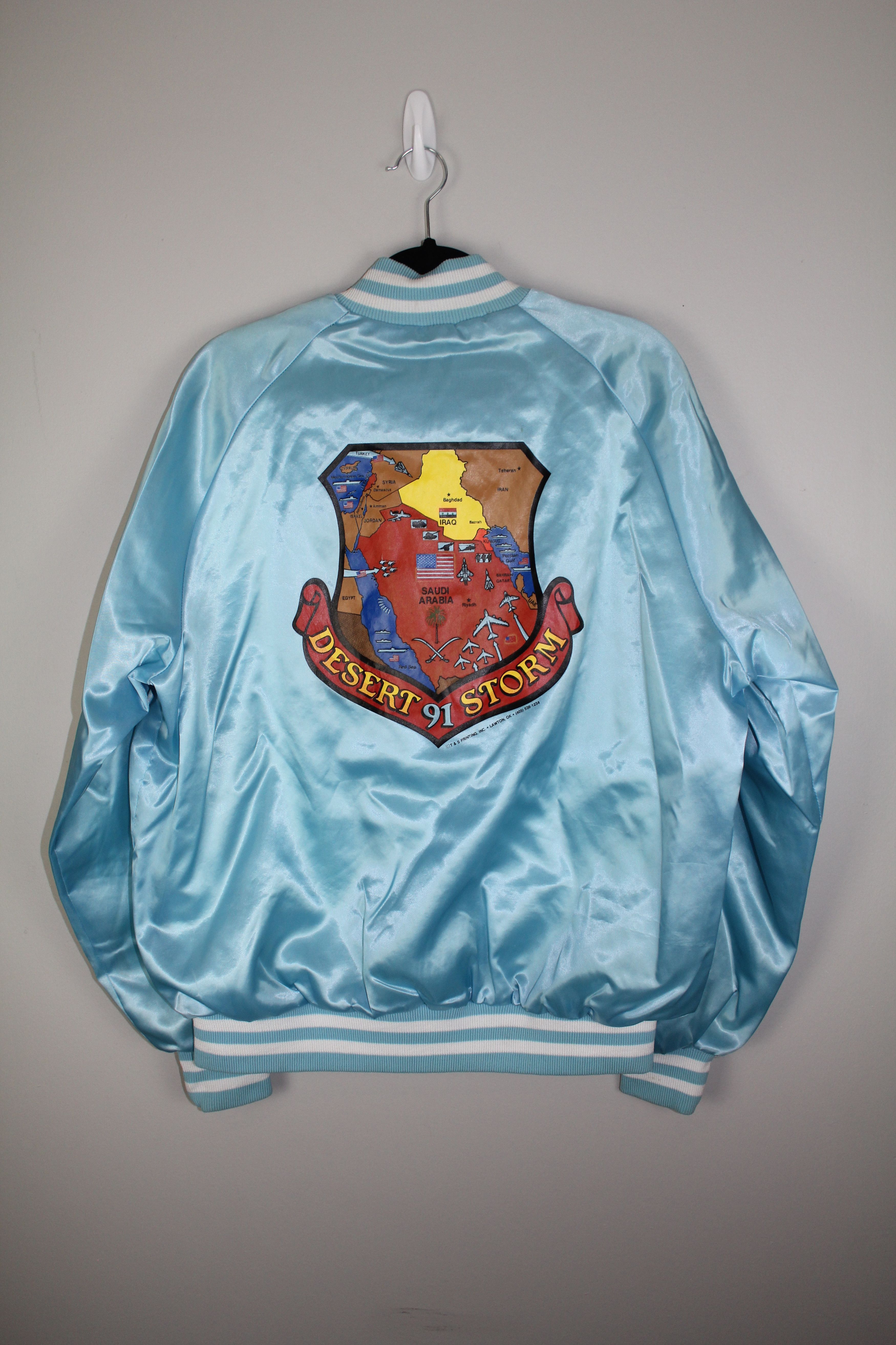 Vintage Rare Vintage 90s 1991 Operation Desert Storm Satin Bomber ...