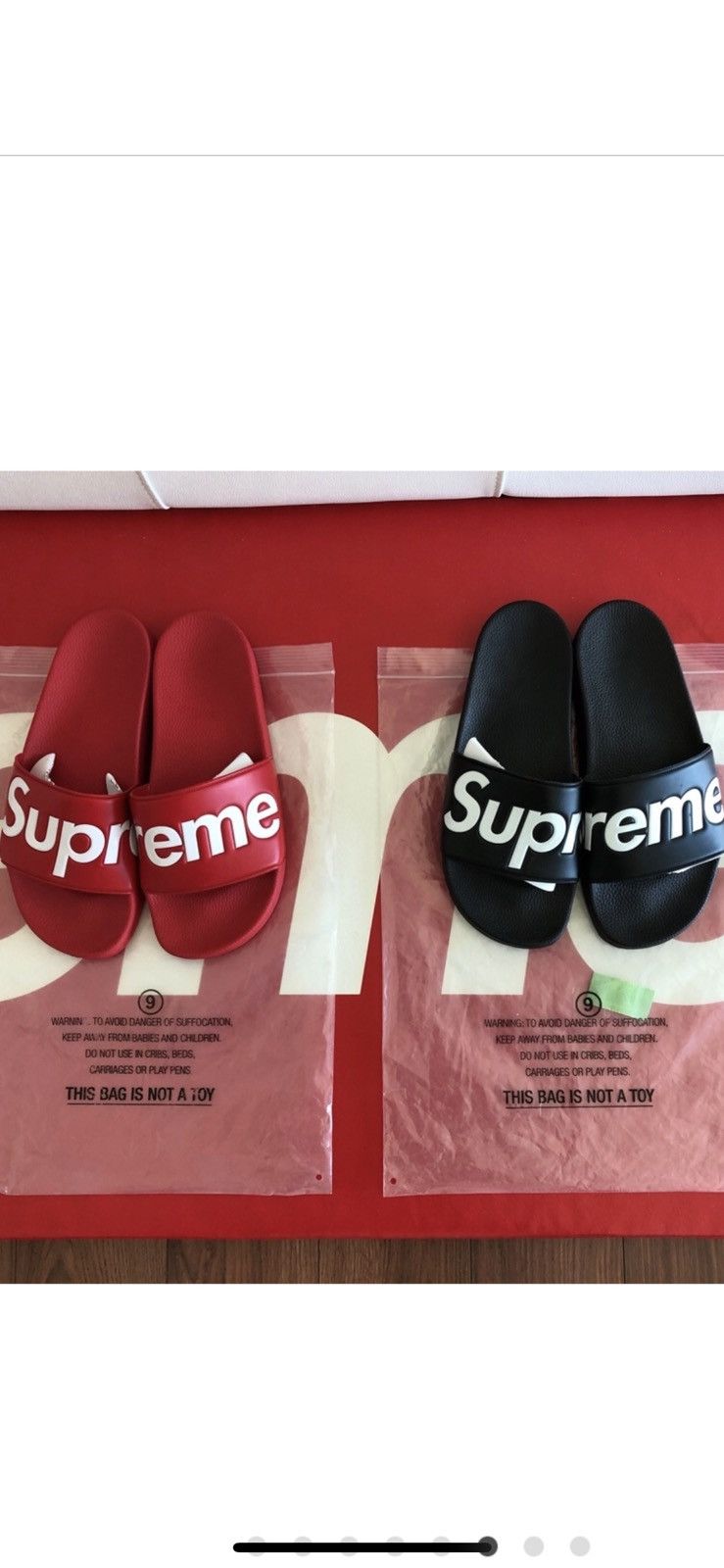 Supreme Supreme Slides in Size 9 (black or red) | Grailed