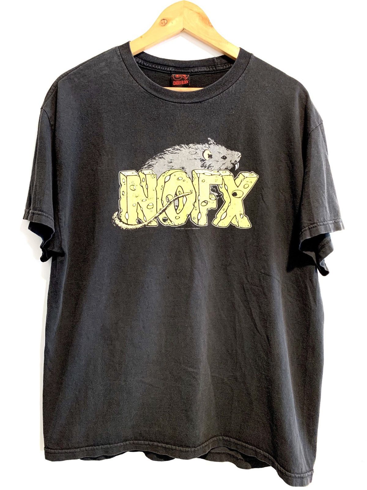 Band Tees NOFX Tour 2002 Cheese Font Banksy Rat *Rare* | Grailed