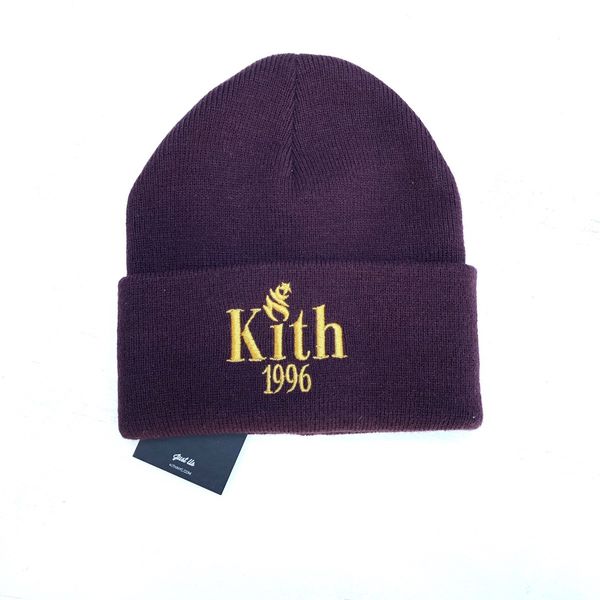 Kith NWT KITH NYC "1996" Olympic Logo Beanie Burgundy Acrylic Hat | Grailed