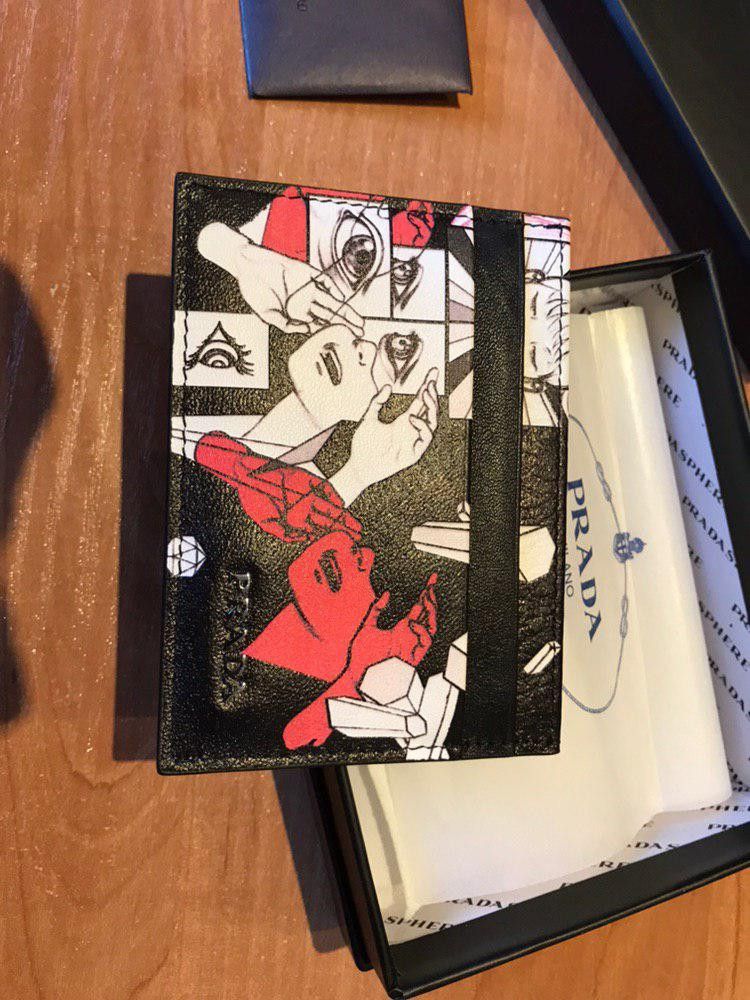 Prada PRADA Comic Printed Card Holder Wallet pradasphere | Grailed