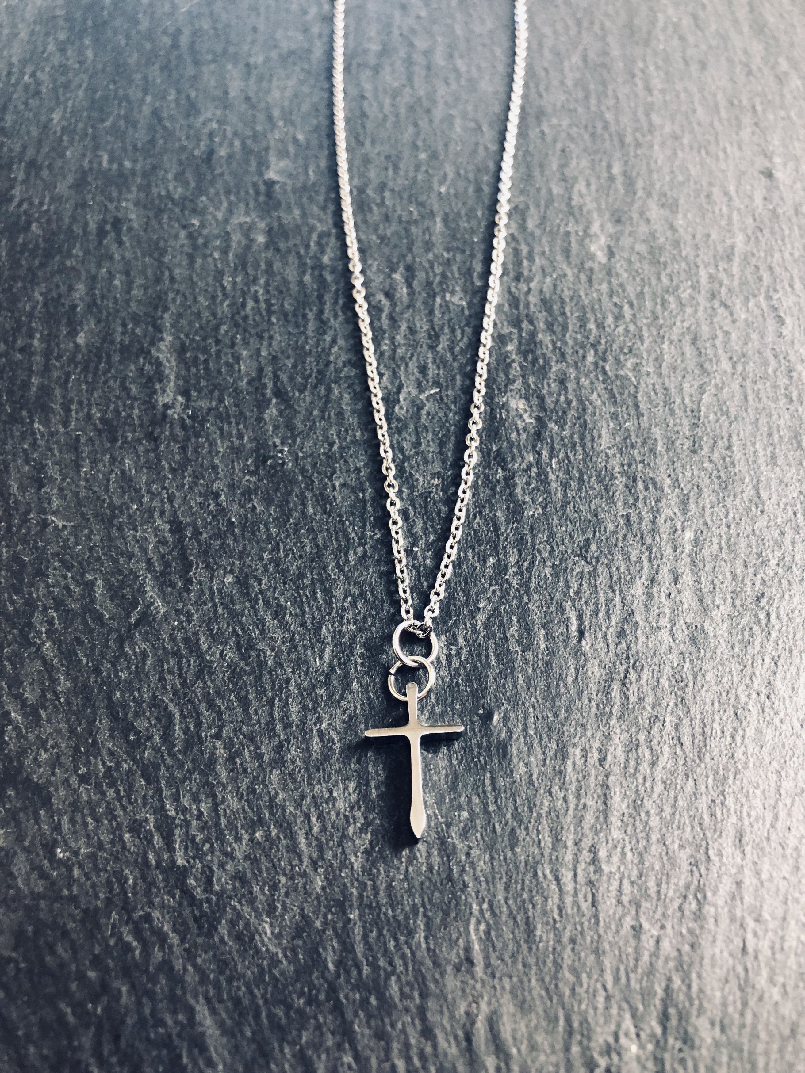 Vintage Mini Cross Pendant necklace 20" 22" Thin O chain | Grailed