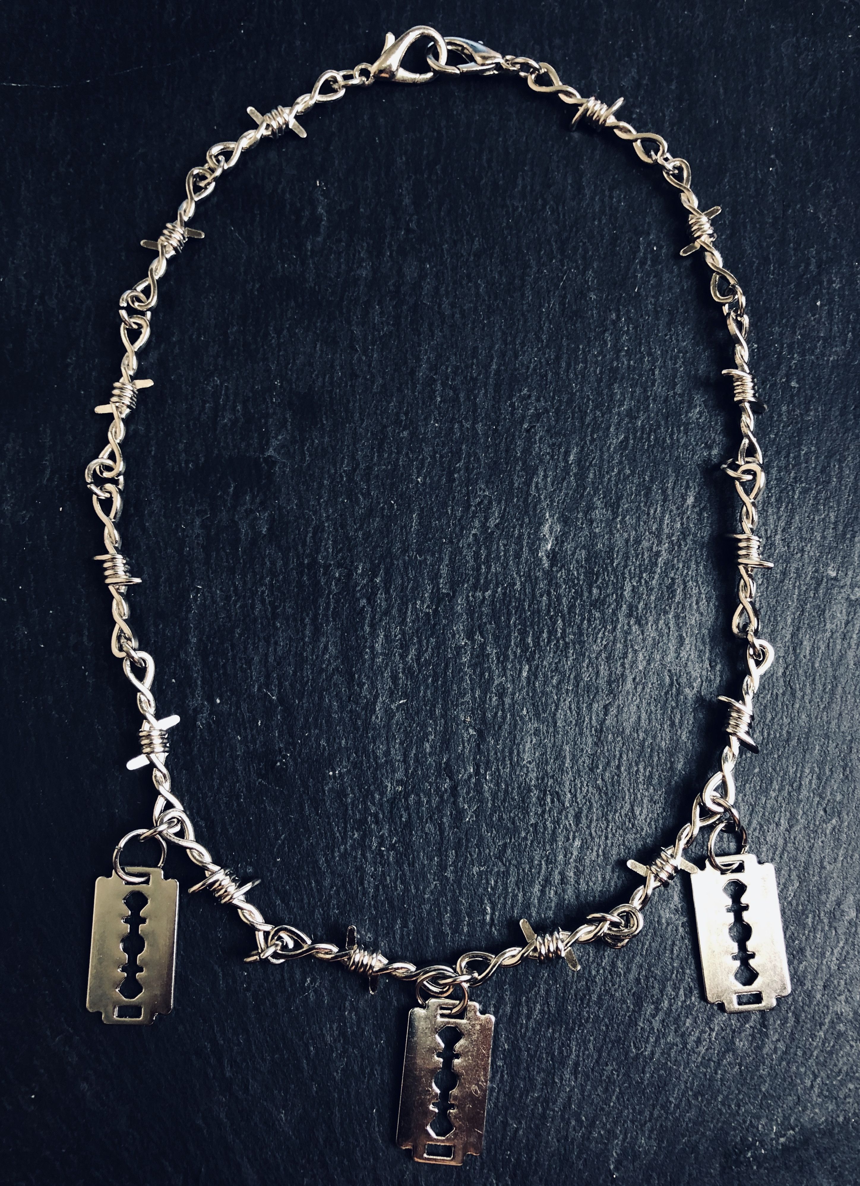 Jewelry × Vintage Thorns Punk blade pendant Necklace chain 22.5" inch ...