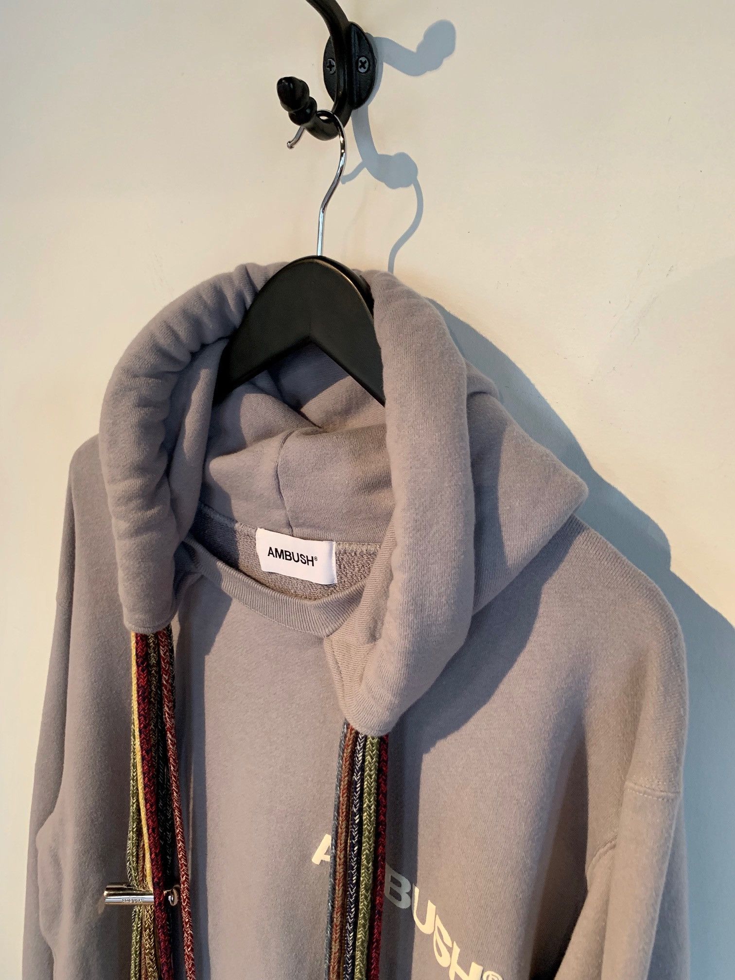 Ambush Design Ambush Grey Multiple String Tie Hoodie | Grailed