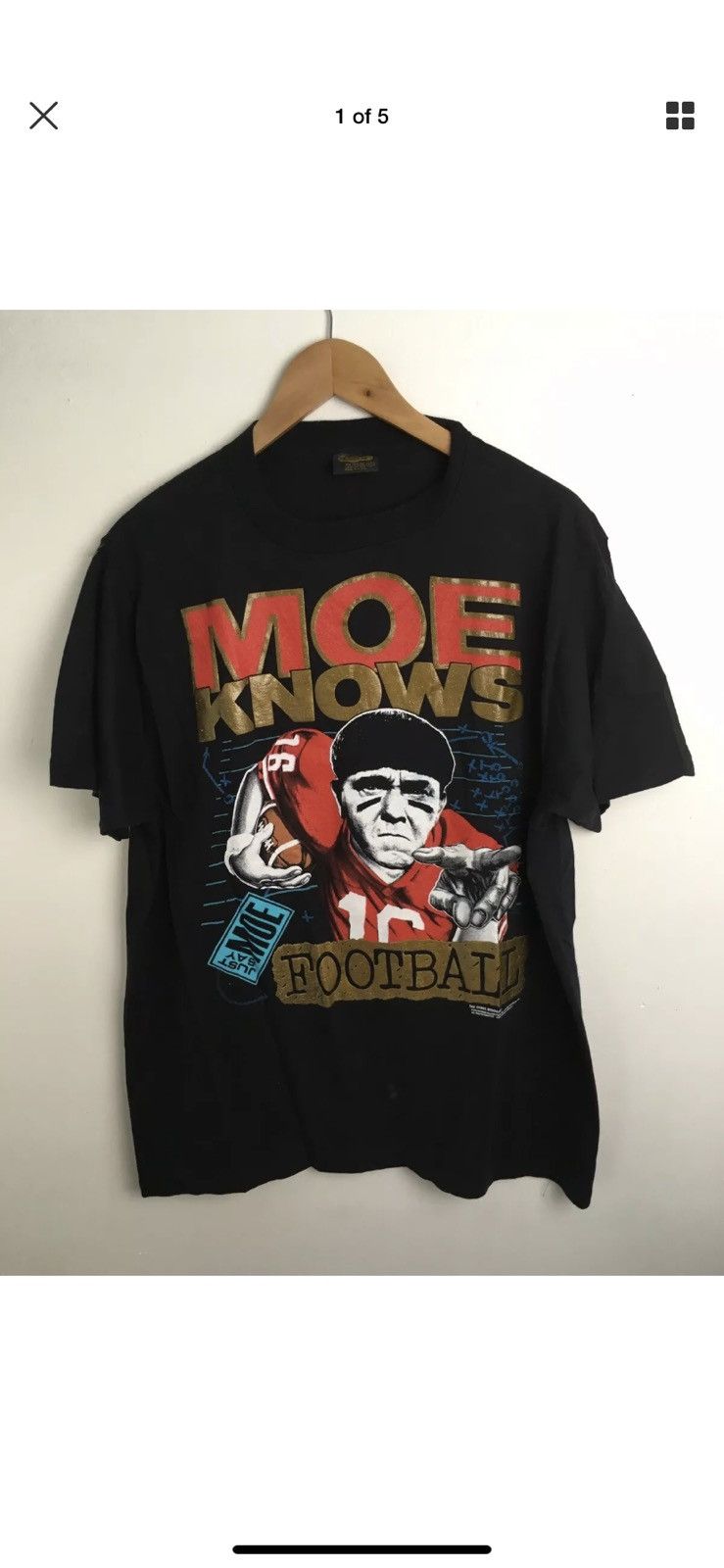 NFL × Vintage Vintage 1990 Moe Knows Football Shirt | Grailed