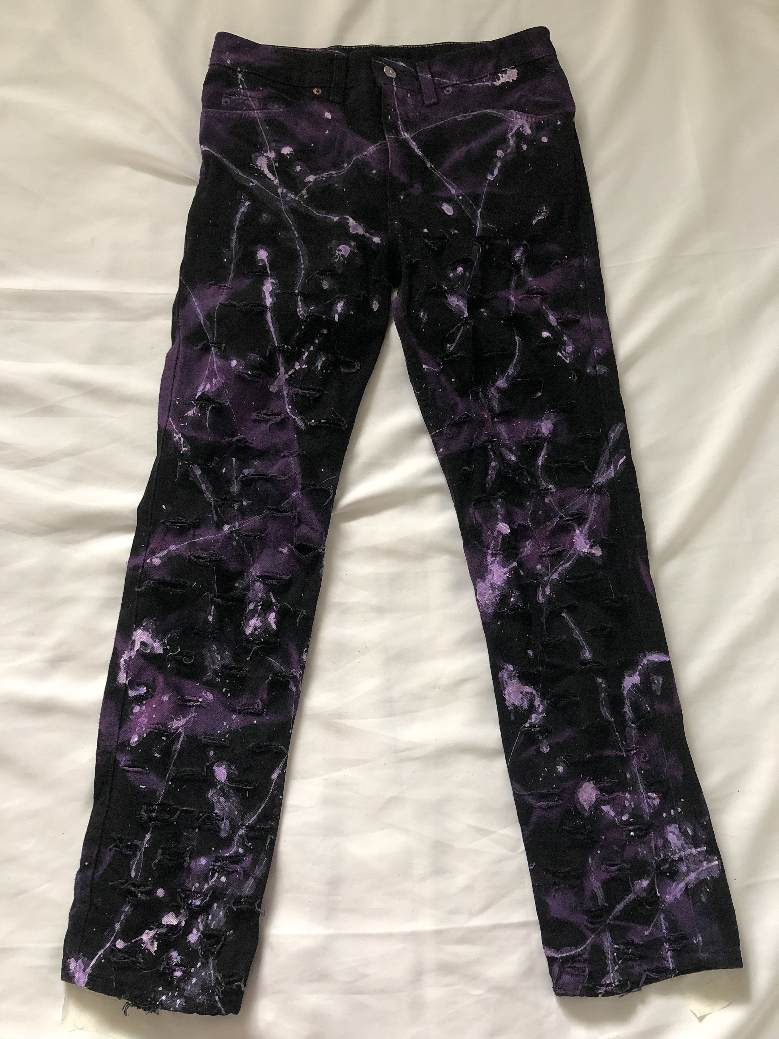 Custom Moshpit Purple Ripped Jeans | Grailed