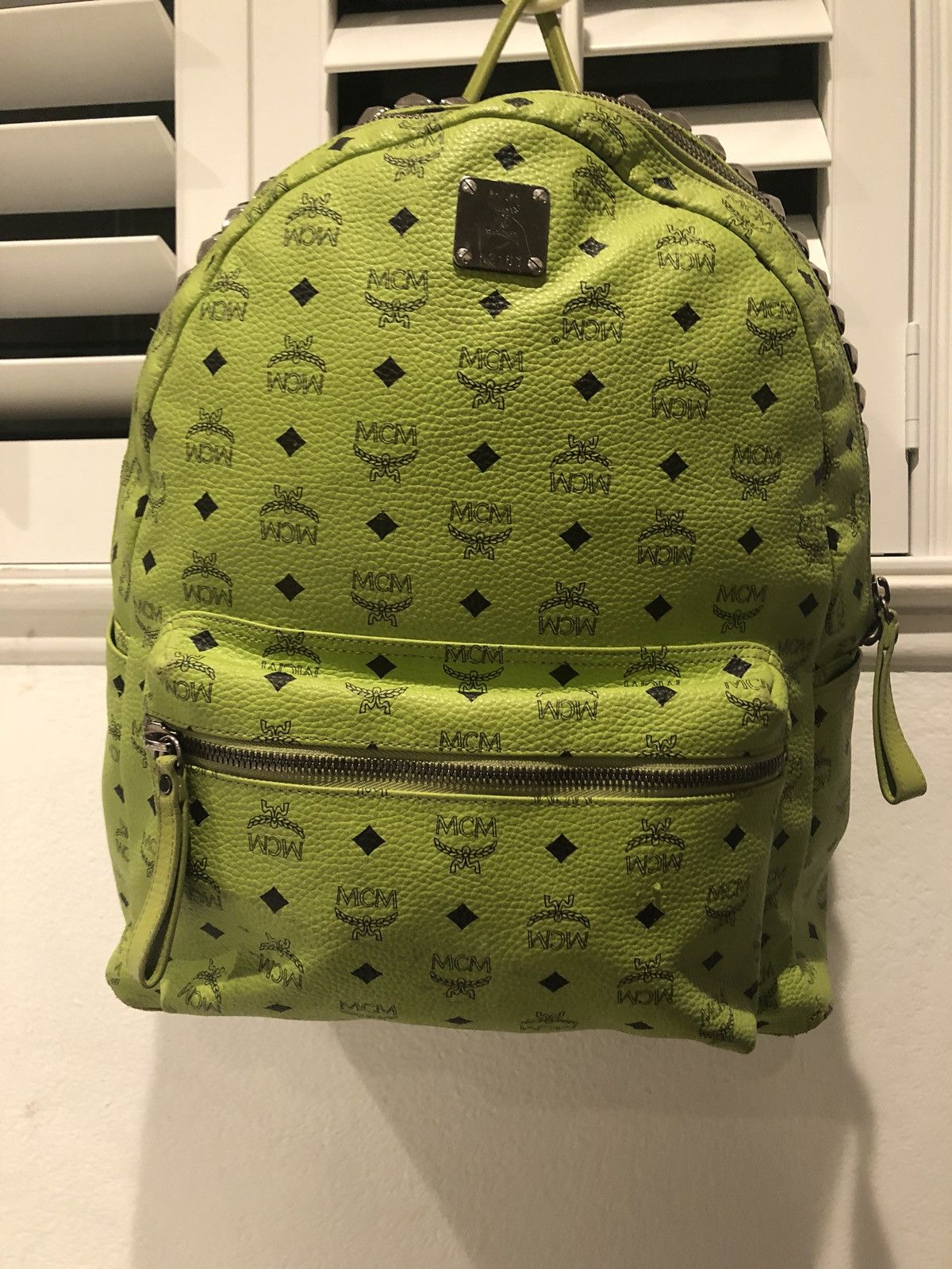 MCM MCM Lime Green Large Backpack | Grailed