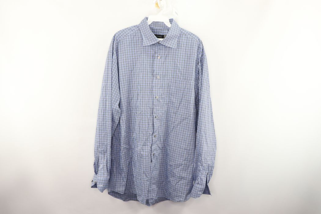 St. Croix St Croix Mens XL Long Sleeve Button Front Dress Shirt Blue ...