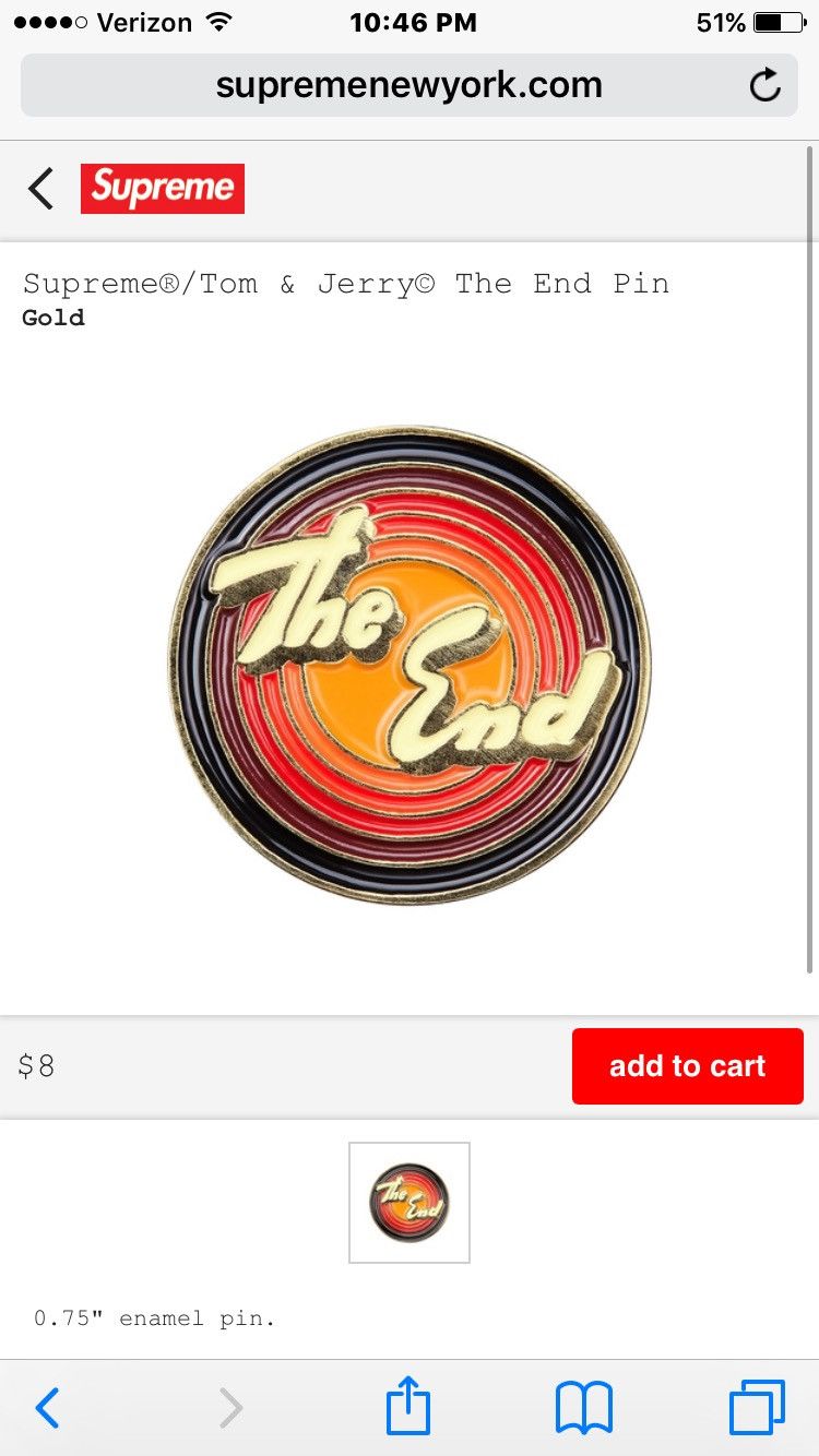 Supreme Enamel Pin | Grailed