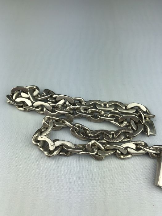 Vintage Sterling silver thick double wrap around chain | Grailed
