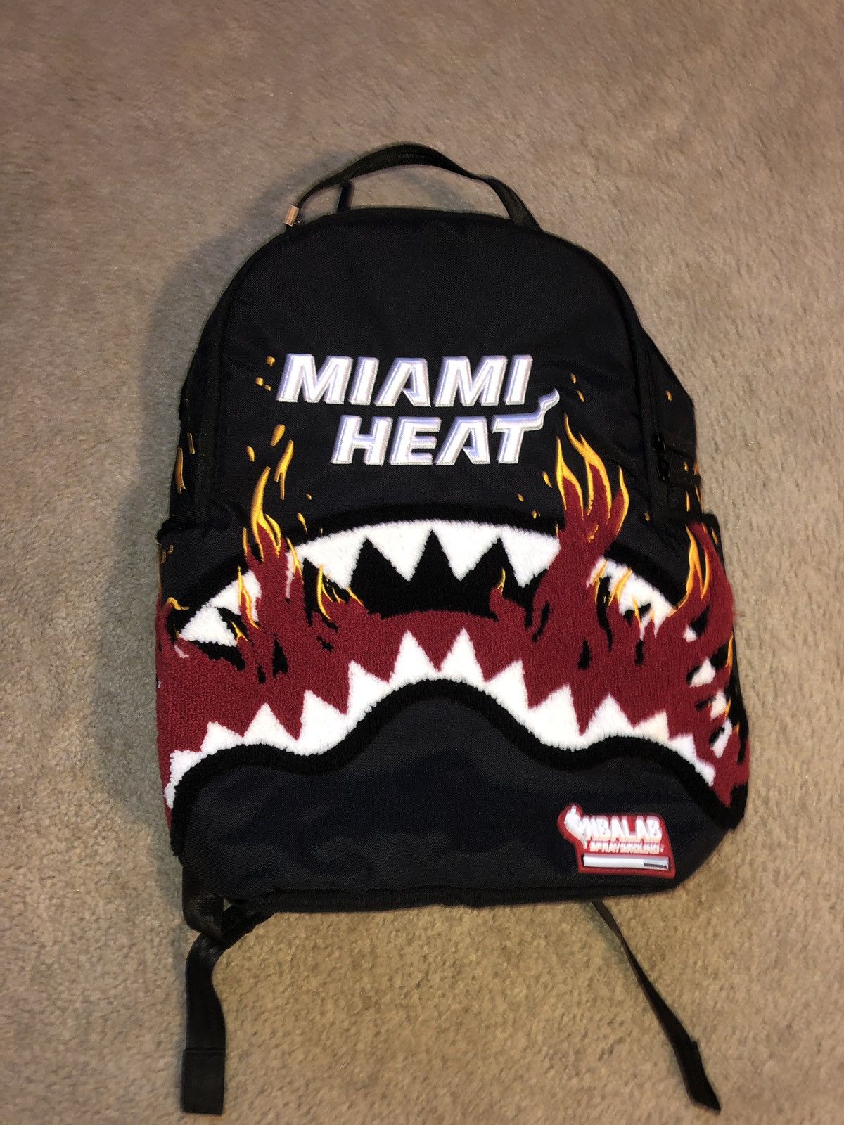 NBA × Sprayground Sprayground x NBA Lab Miami Heat Shark Mouth Backpack ...