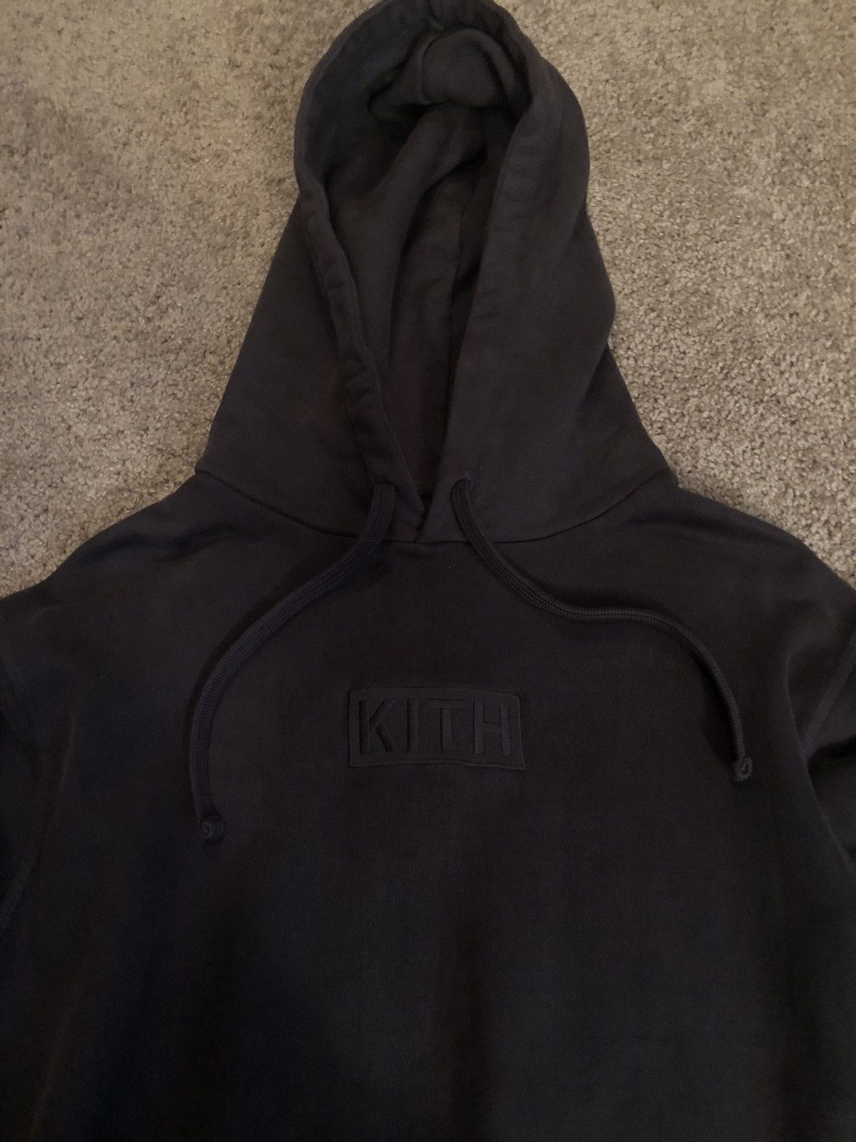 Kith Box Logo Hoodie Battleship Grey | Grailed