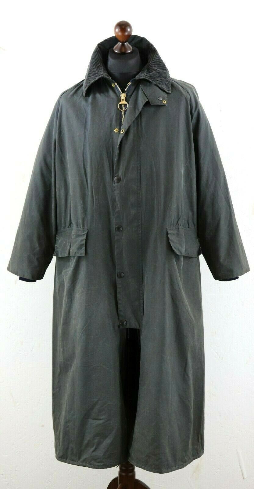 Barbour BARBOUR BURGHLEY Waxed Cotton Coat size 42" / 107cm Navy ...