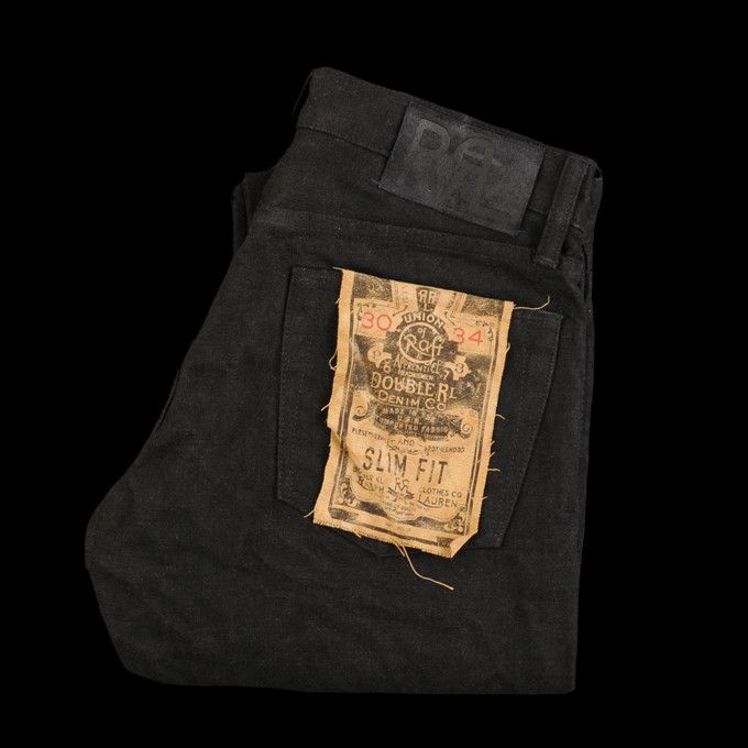 RRL Ralph Lauren Icon Selvedge Black Slim Denim | Grailed
