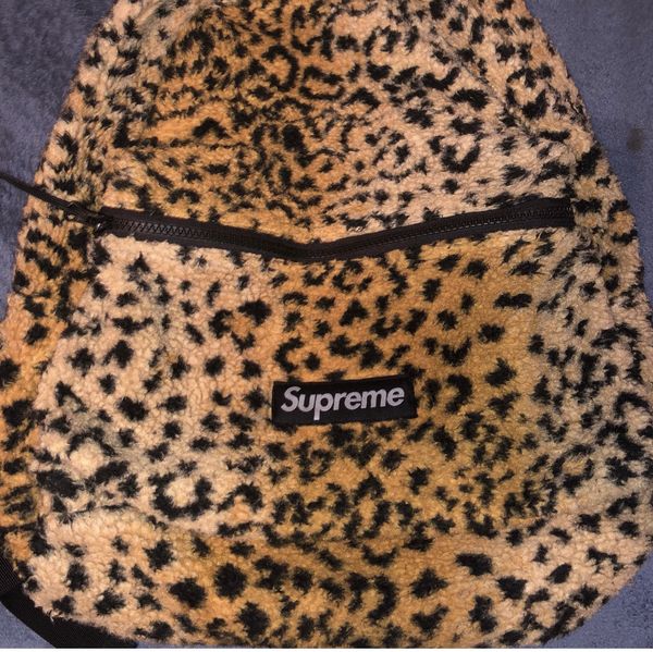Supreme Leopard Fleece Backpack | Grailed