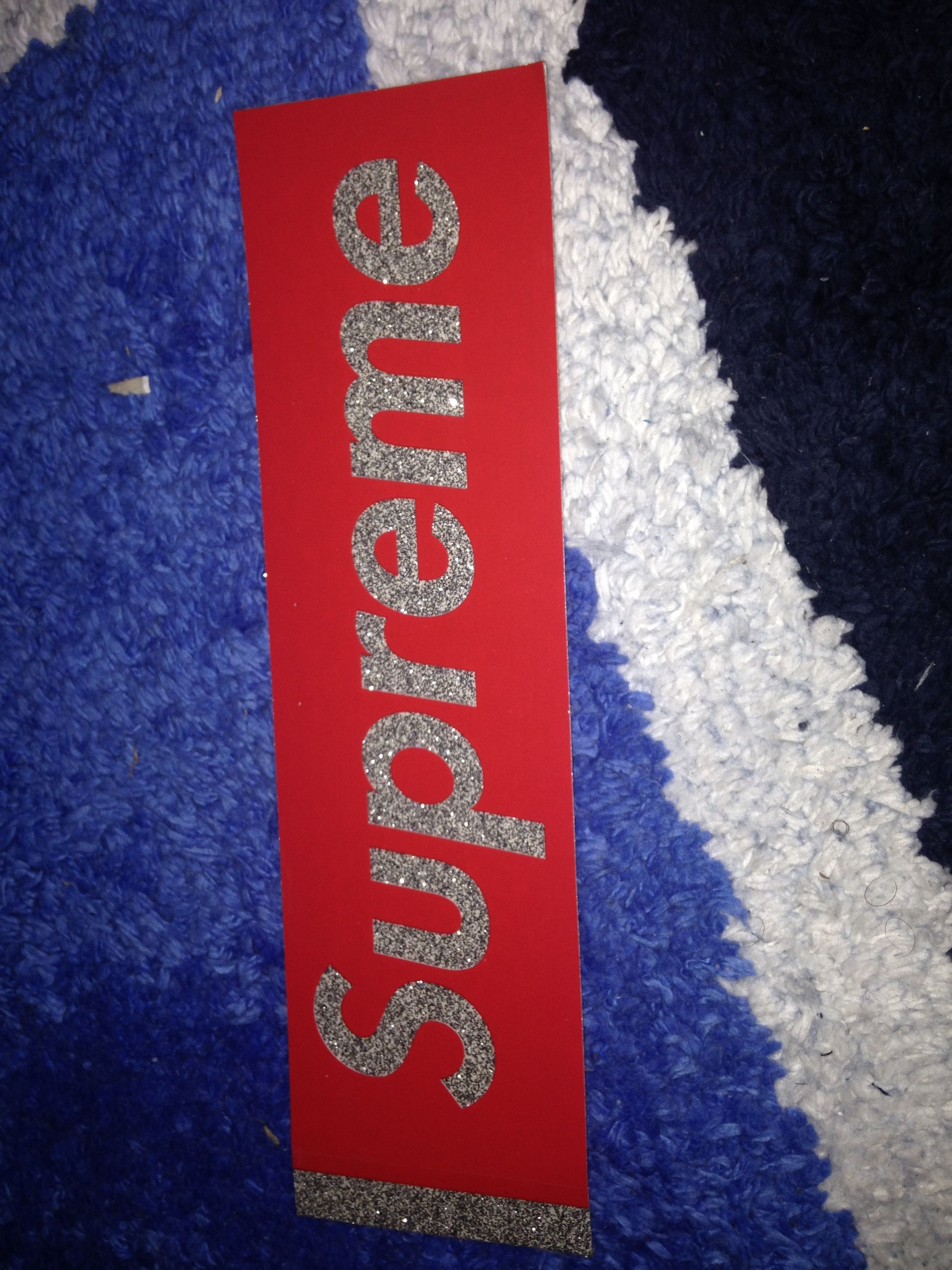 Supreme Glitter box logo sticker | Grailed