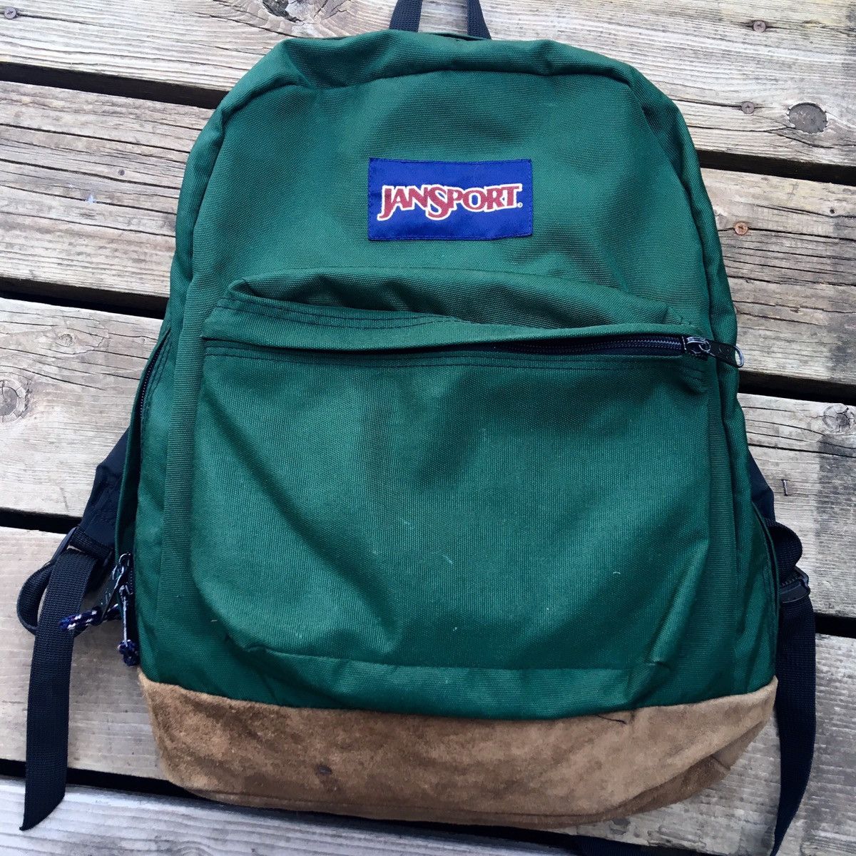Jansport × Vintage Dark Green Jansport Two Strap Backpack | Grailed