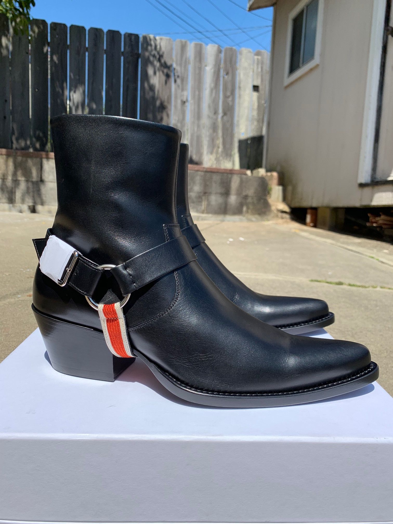 Calvin Klein 205W39NYC Raf Simons Calvin Klein 205W39NYC Tex Harness Strap Spazzolato Leather Ankle Boots Grailed