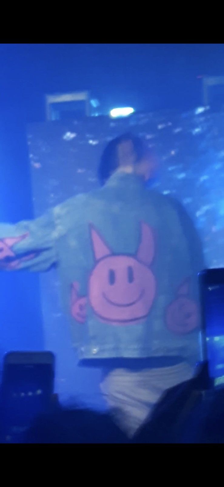 Custom HANDMADE: Replica Lil Peep “Devil Emoji” Denim Jacket | Grailed