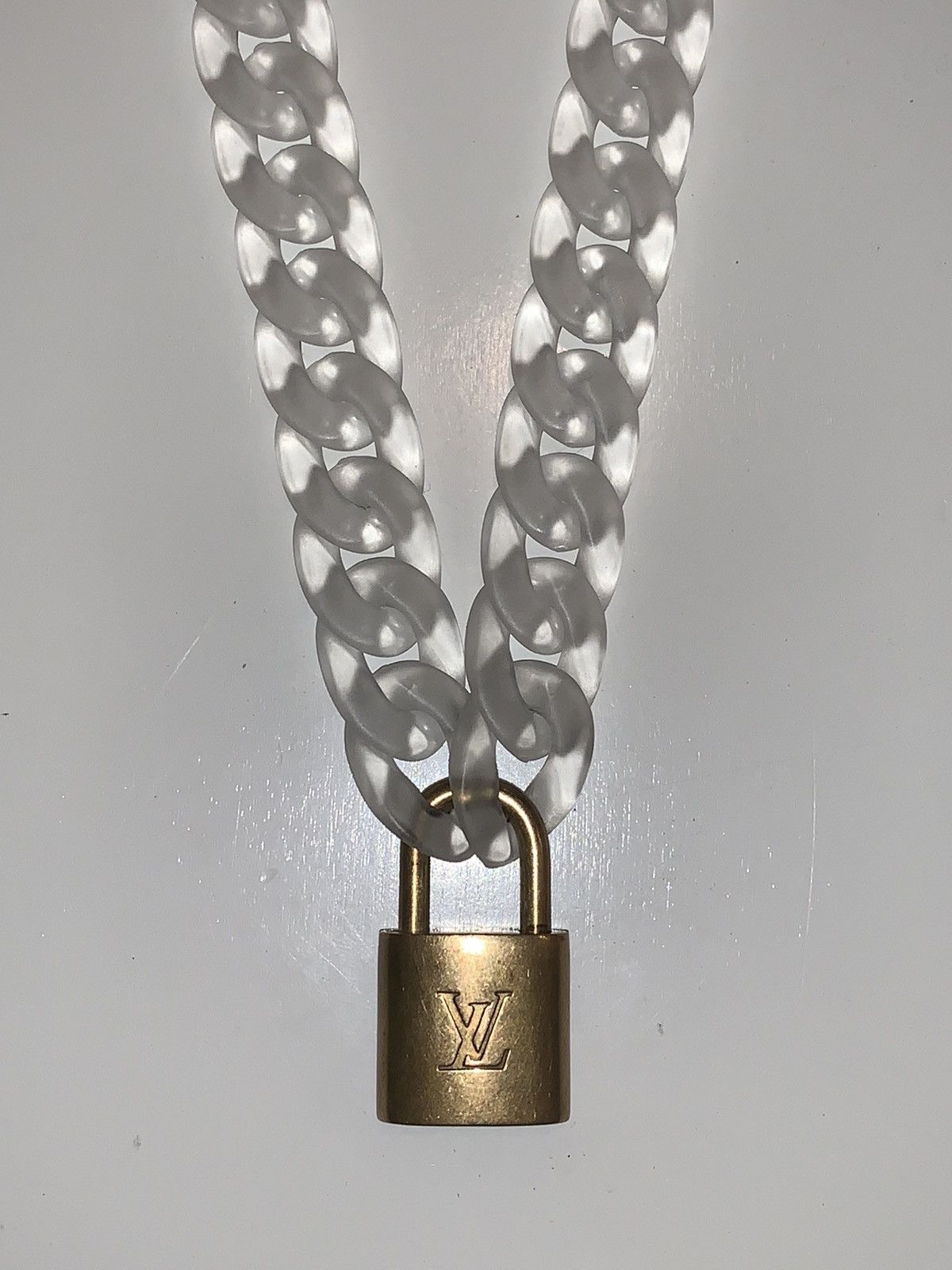 Louis Vuitton Louis Vuitton Lock with Matte Acrylic Cuban Chain ...