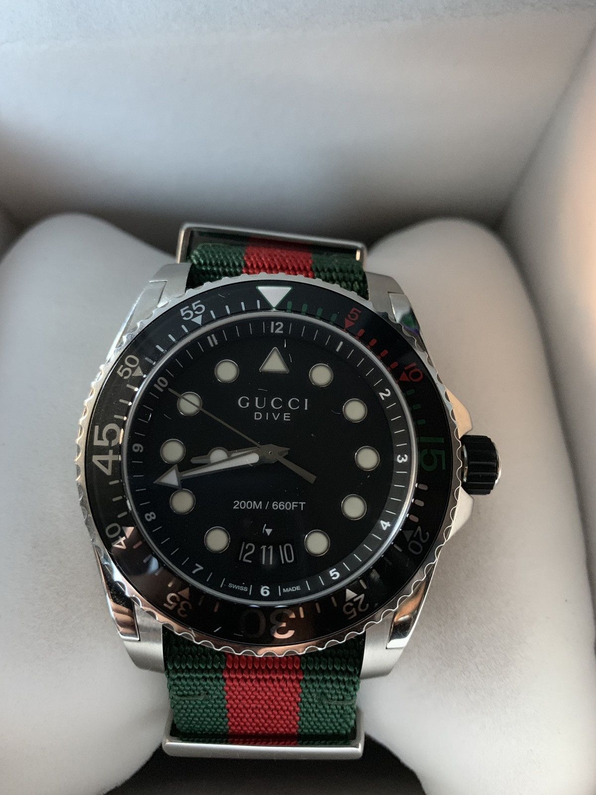 Gucci Gucci Dive Watch, 45mm, Green, Red | Grailed