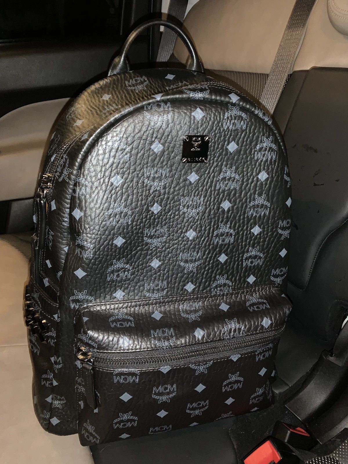 MCM MCM Black Studded Backpack | Grailed