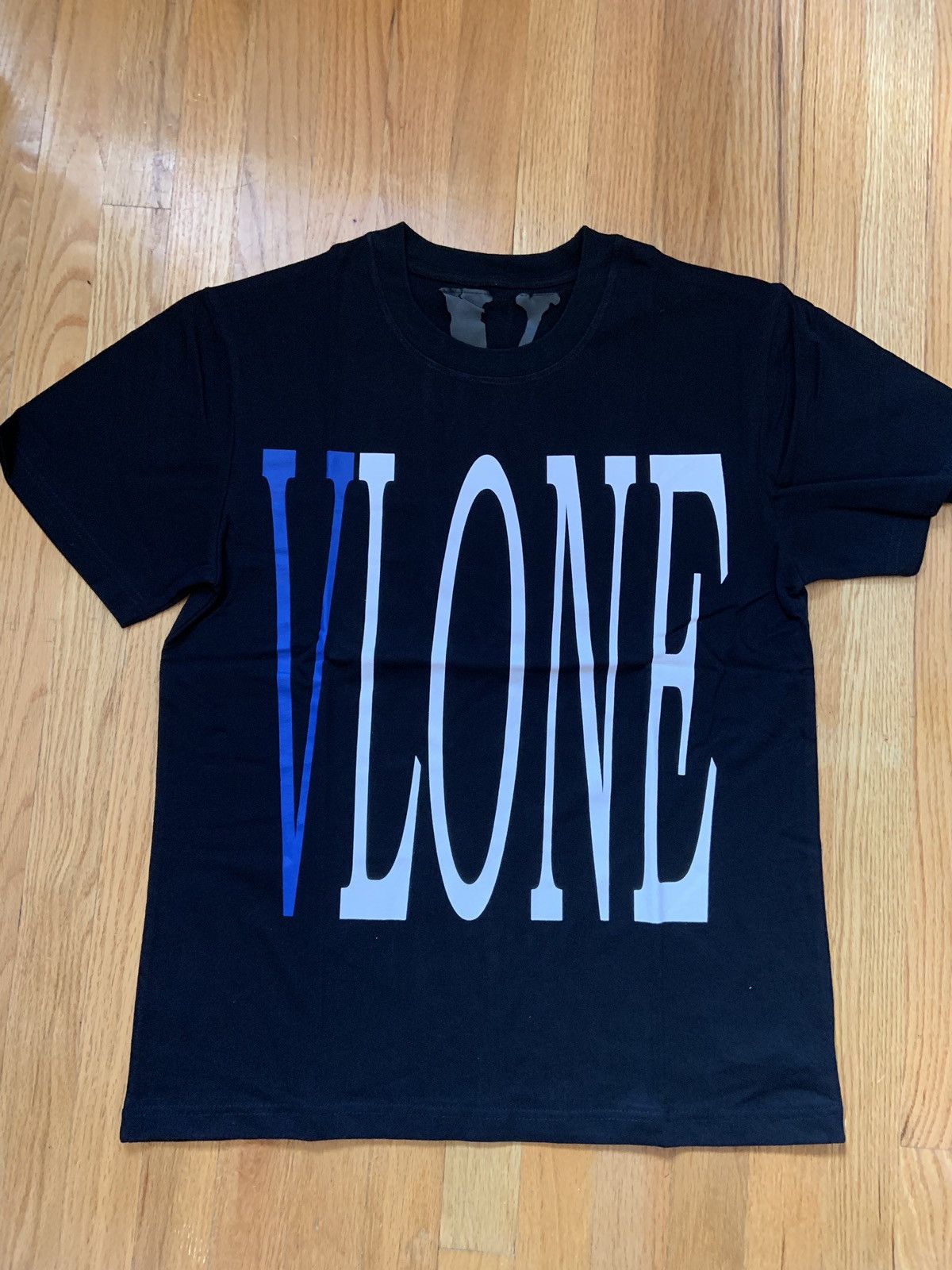Vlone Vlone Staple Tee Black and Blue | Grailed
