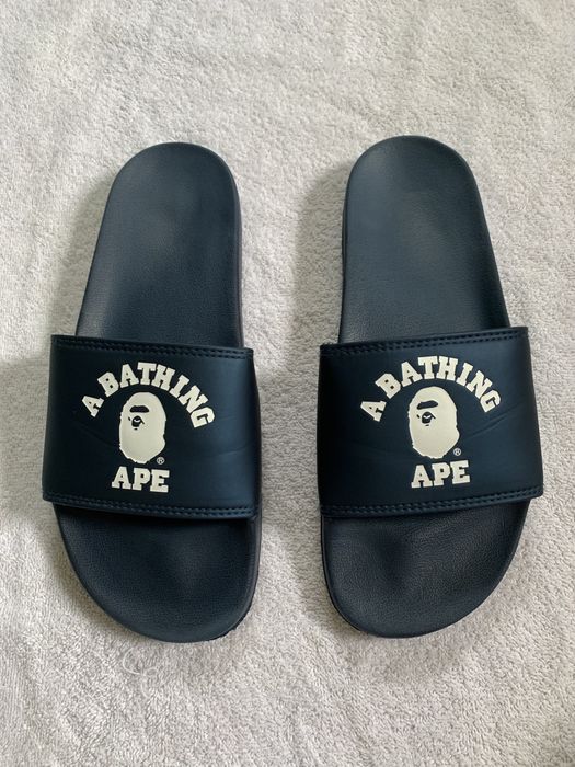 Bape Authentic A Bathing Ape Bape Slides Navy | Grailed