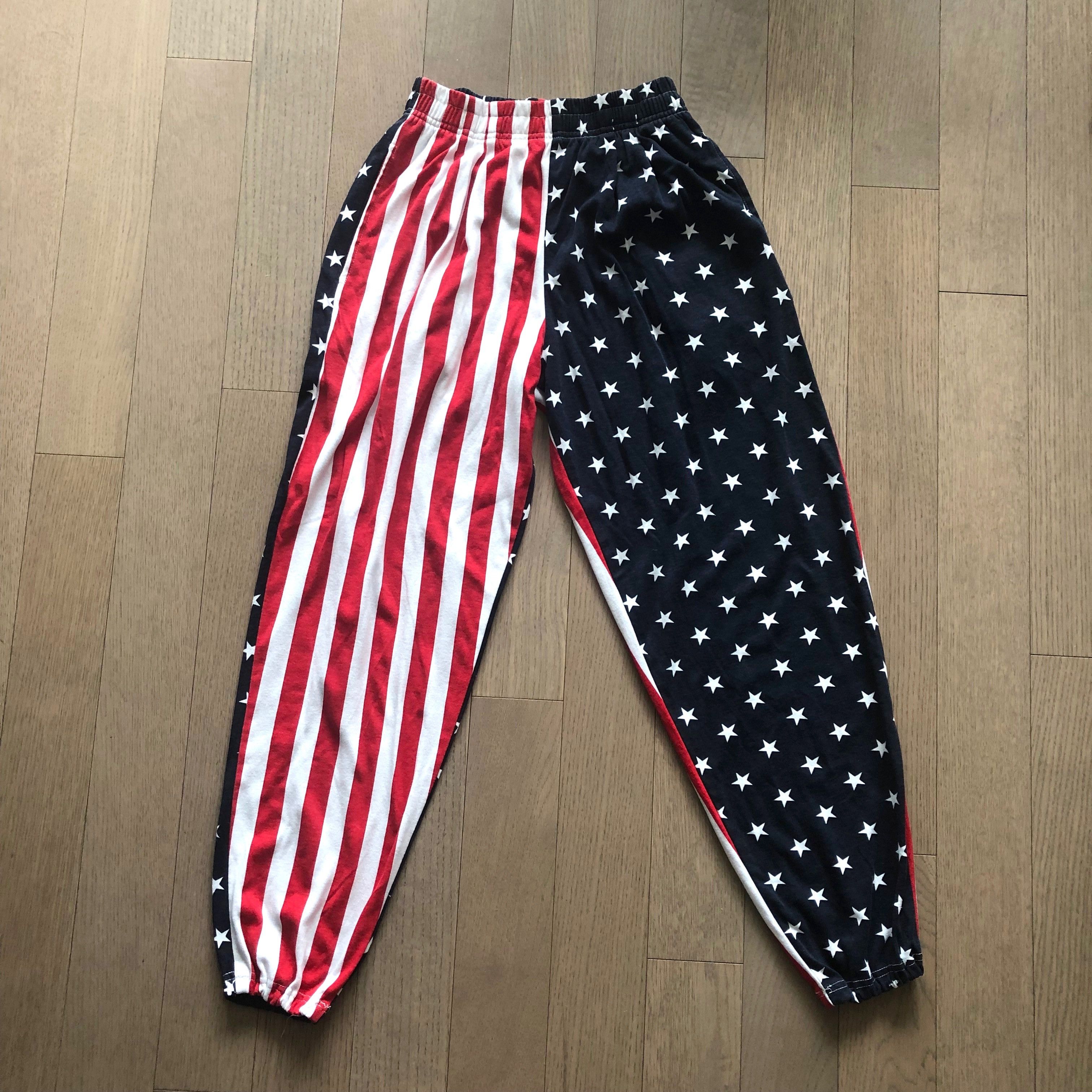 Streetwear × Vintage 80s MC Hammer Pants American Flag | Grailed